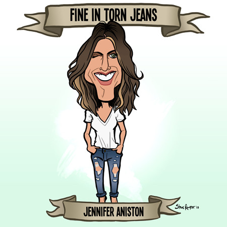 Caricatures by Steve - Fine in Torn Jeans (Jennifer Aniston)