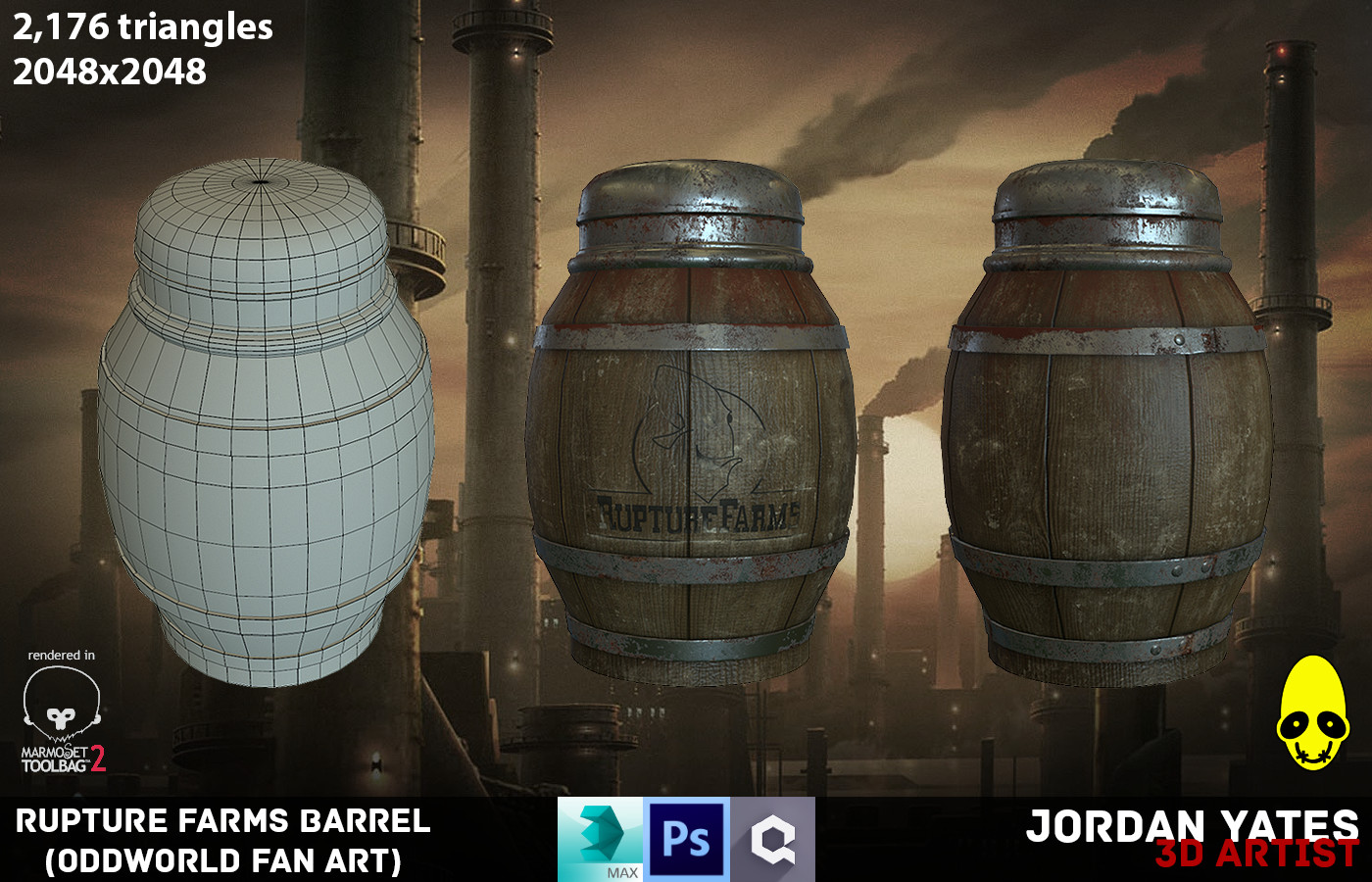 Jordan Yates - Rupture Farms Barrel (Oddworld Fan Art)