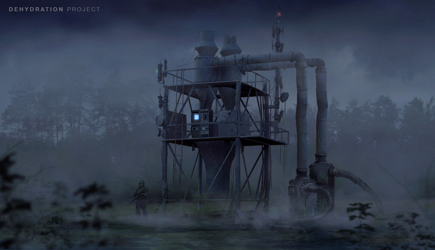 ArtStation - DEHYDRATION project. Telecommunications tower concept