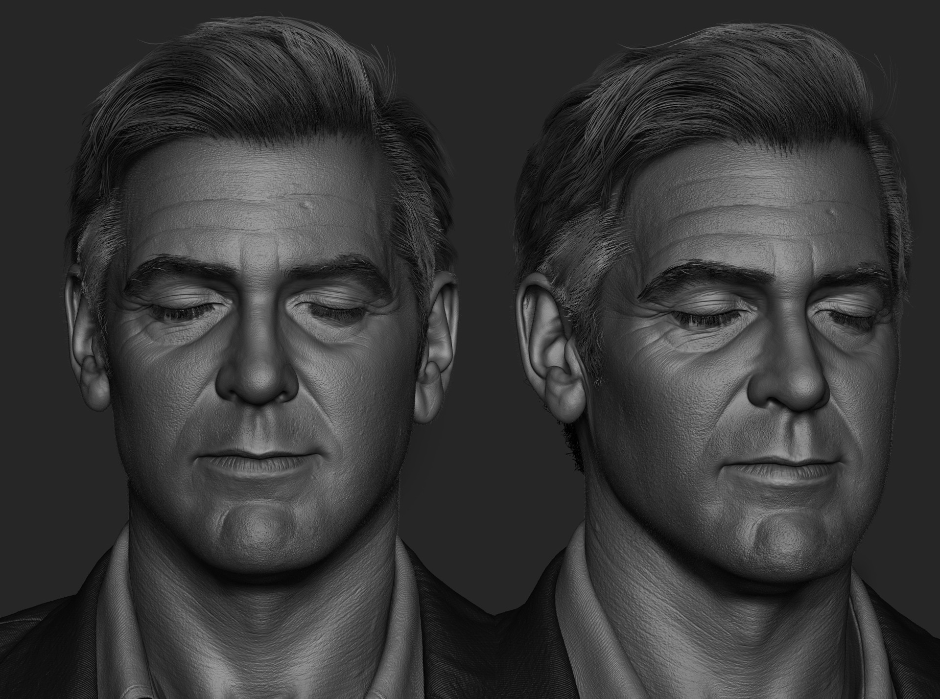 Hossein Diba - 3D portrait of George Clooney