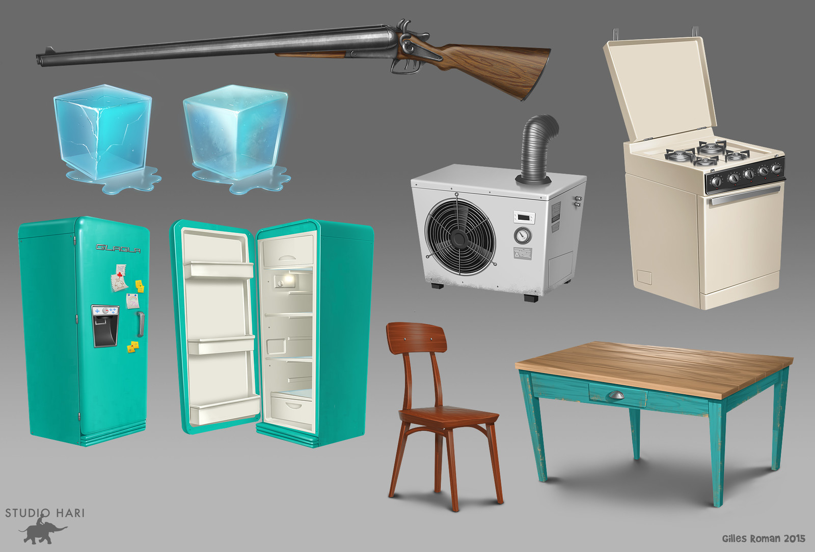 Gilles Roman - Props Concept Grizzy & the Lemmings