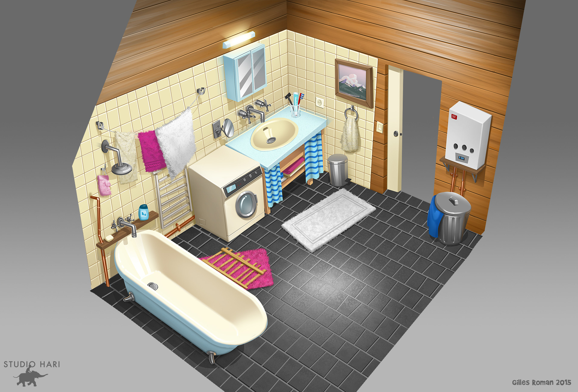 ArtStation - Bathroom Concept