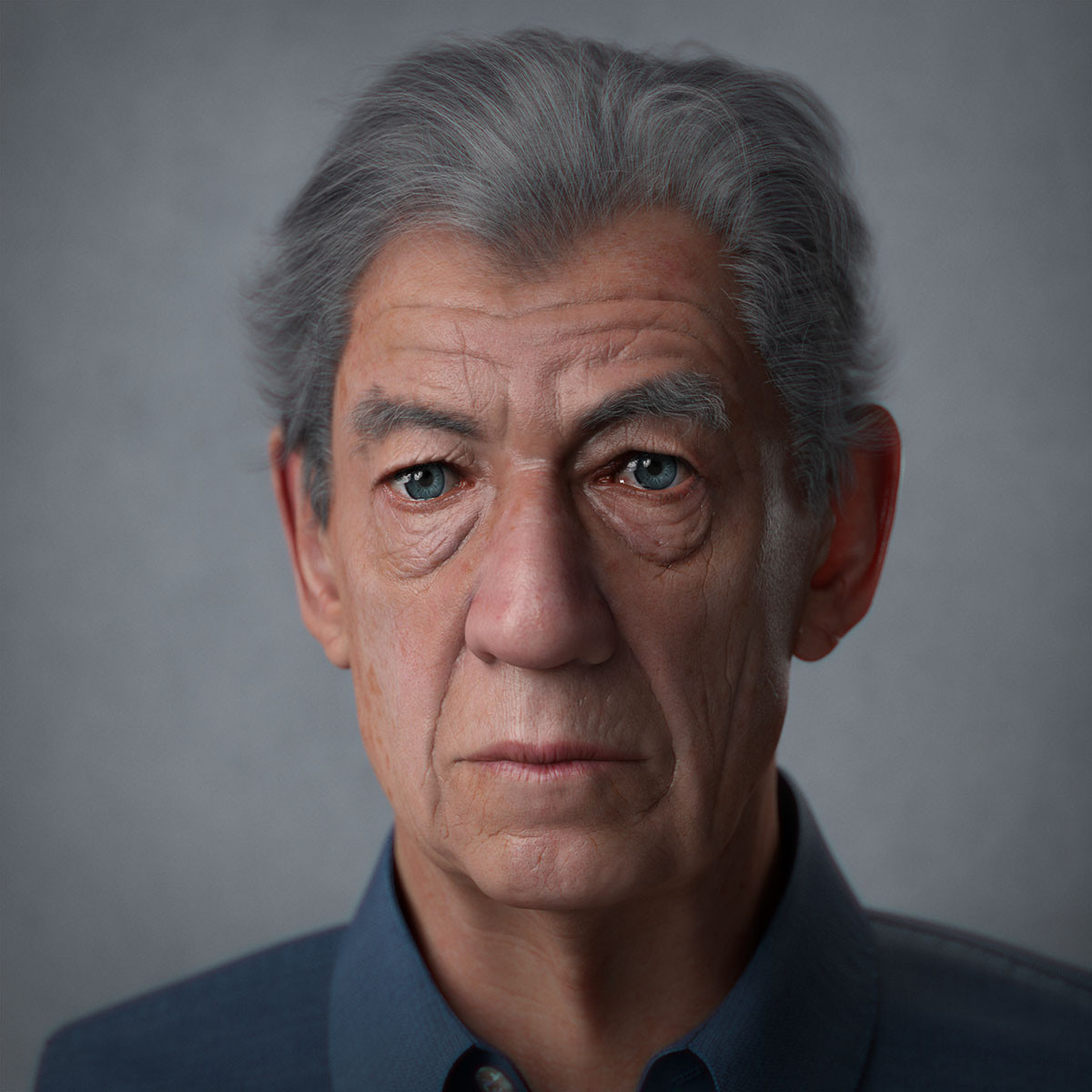 ArtStation - Portrait of Sir Ian McKellen.