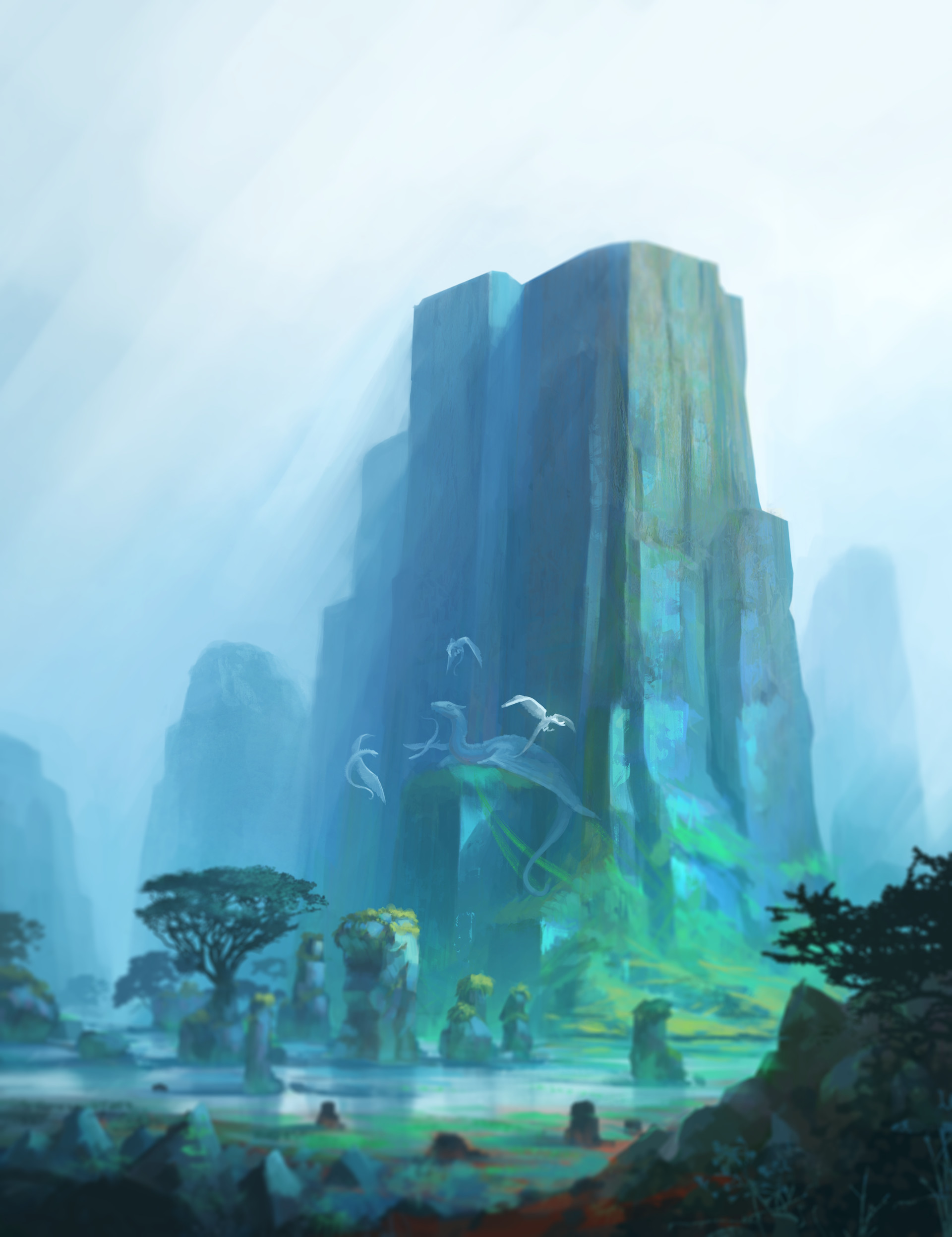 "Mother dragon with her babies" by Markus Härma : r/ImaginaryLandscapes