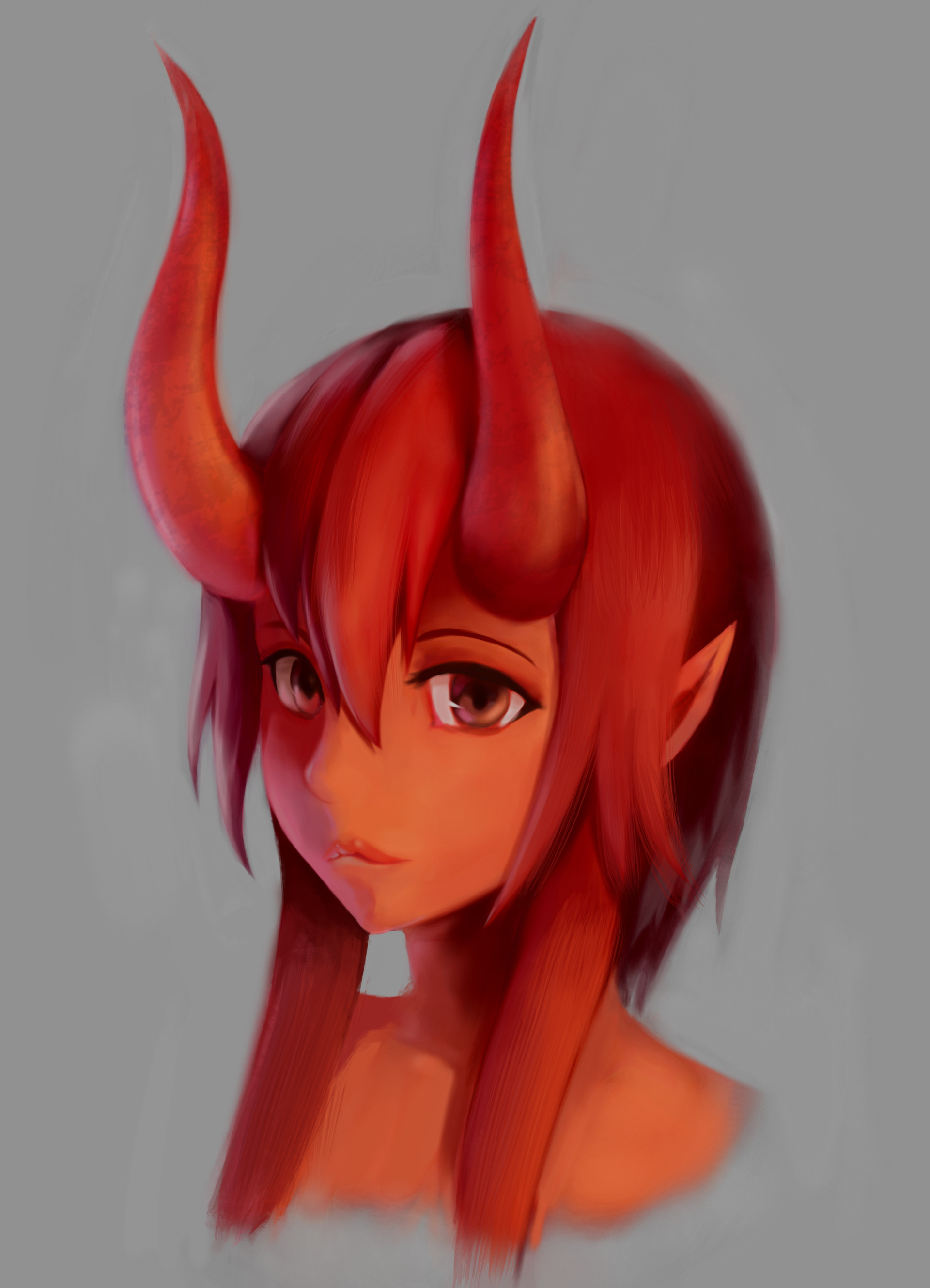 ArtStation - Red hair devil