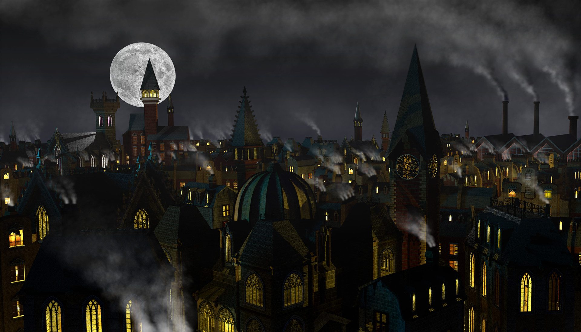 Victorian City Night
