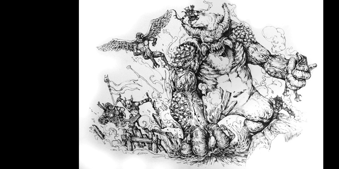 ArtStation - Monster Fight_Concept 02