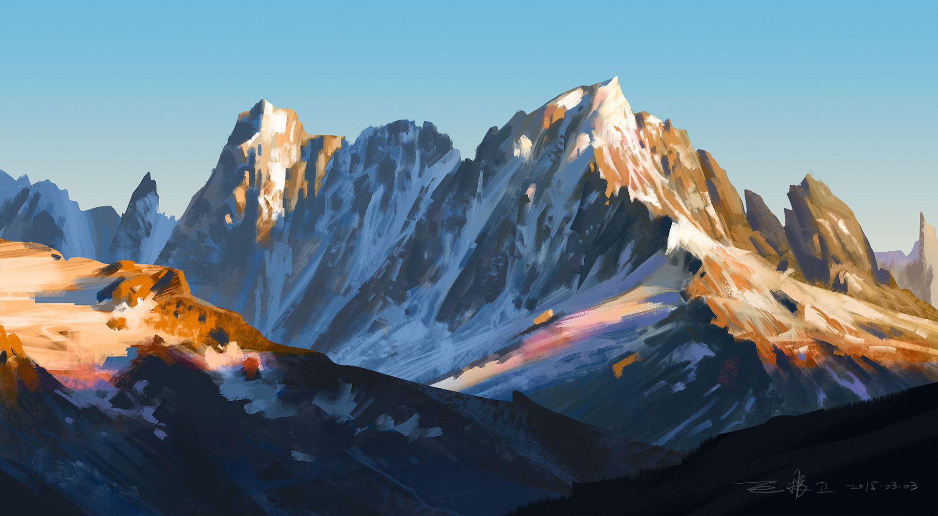ArtStation - The snow capped mountains
