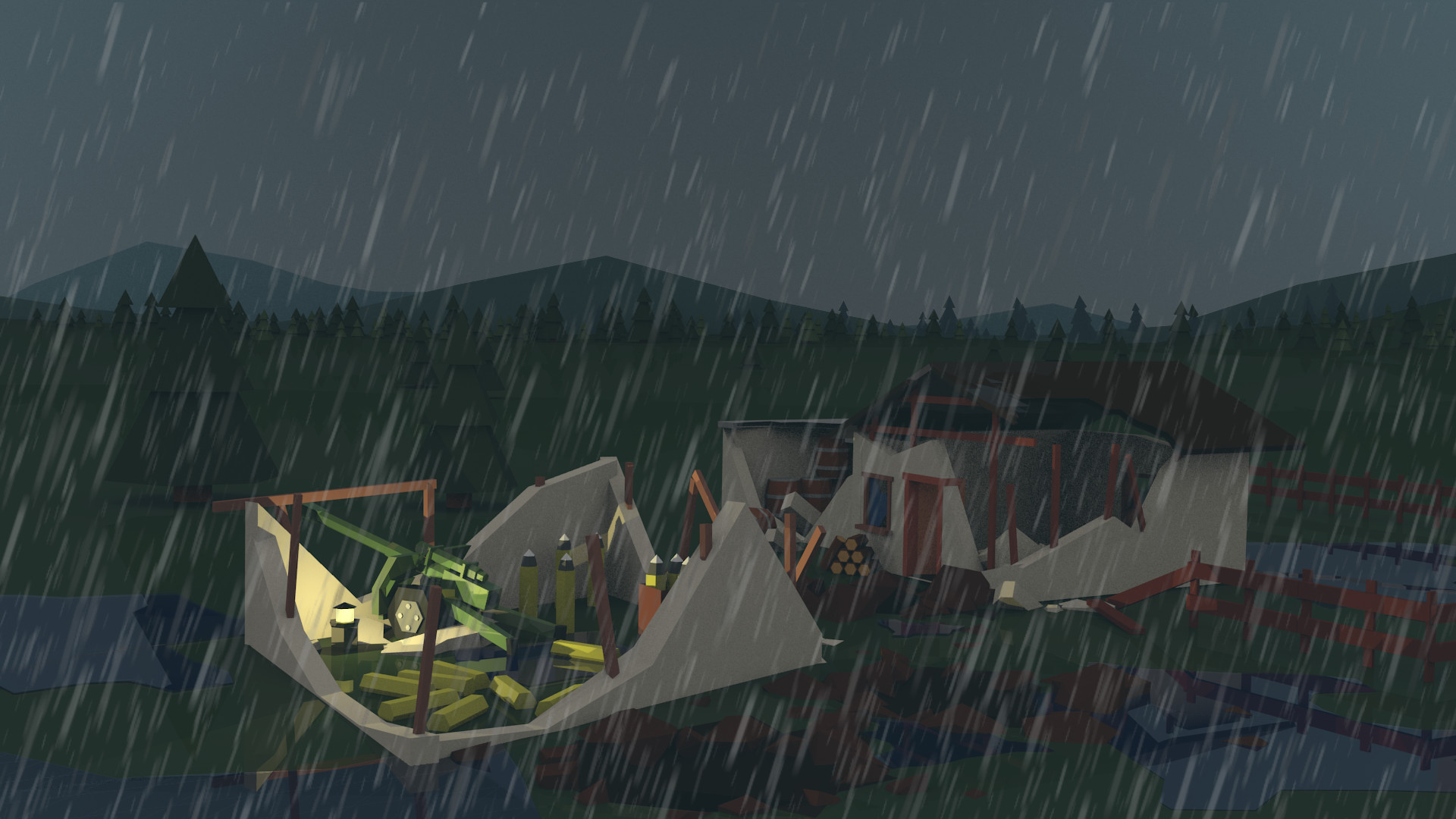 ArtStation - Destroyed House - Lowpoly render