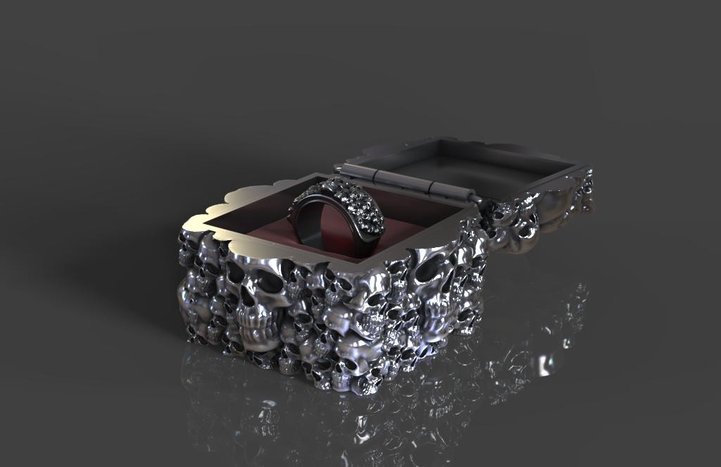 ArtStation - Ring holding box Skull