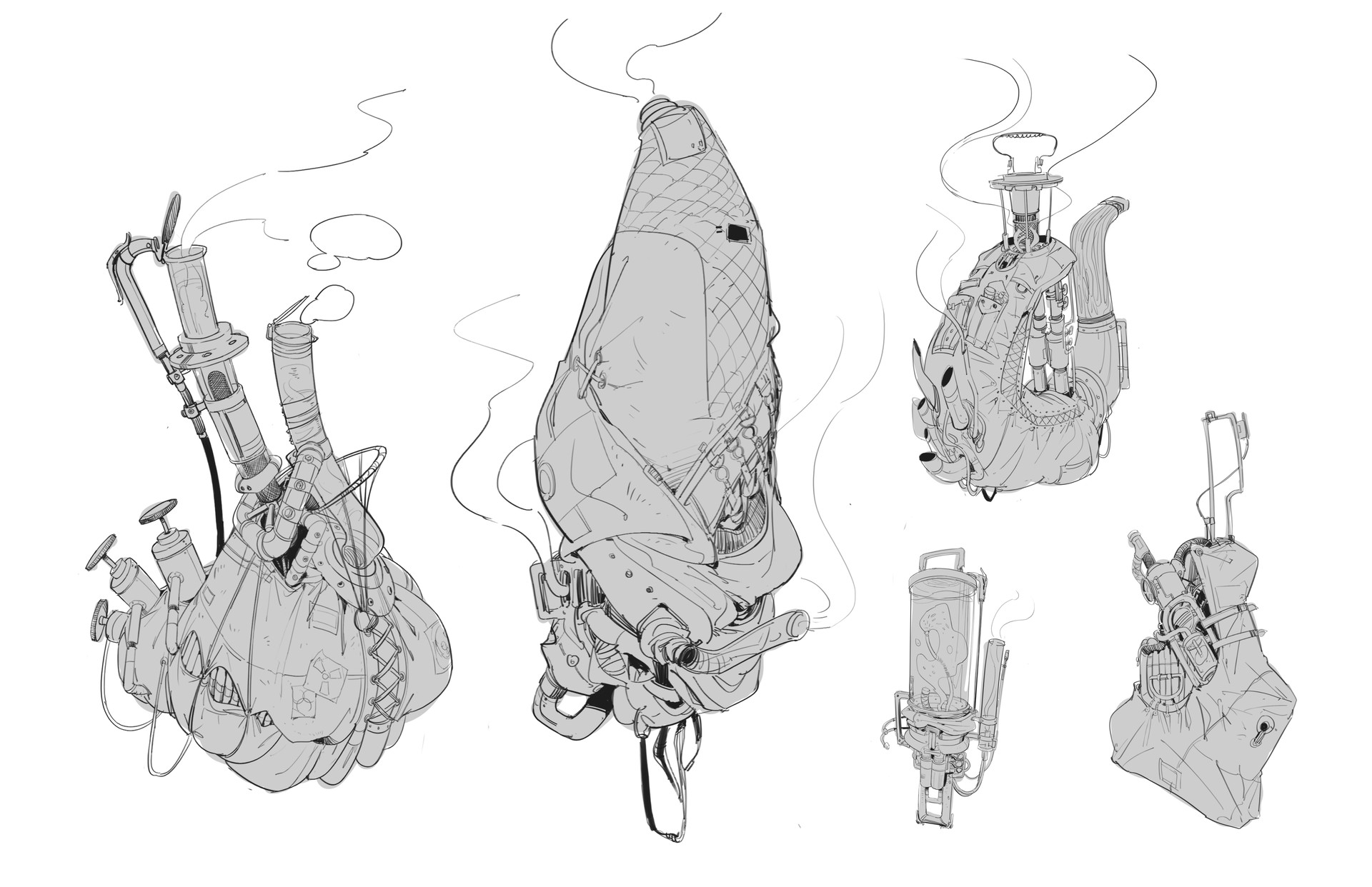 ArtStation - Steampunk Bongs, inspired by instruments