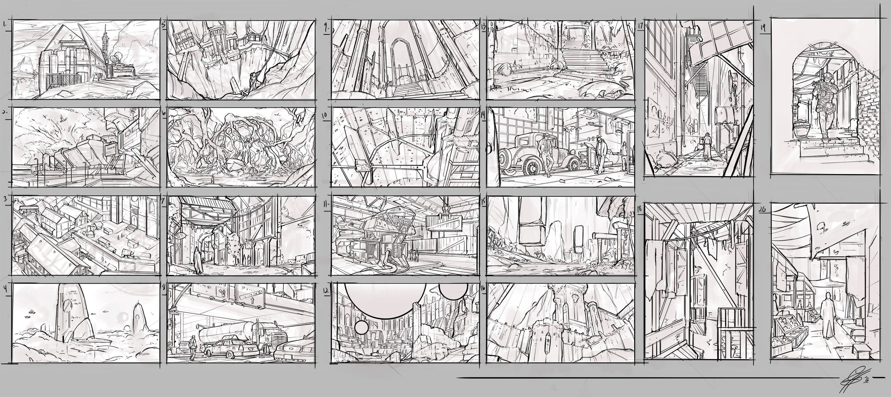 Michael Lacek (Scratch) - Environment sketches