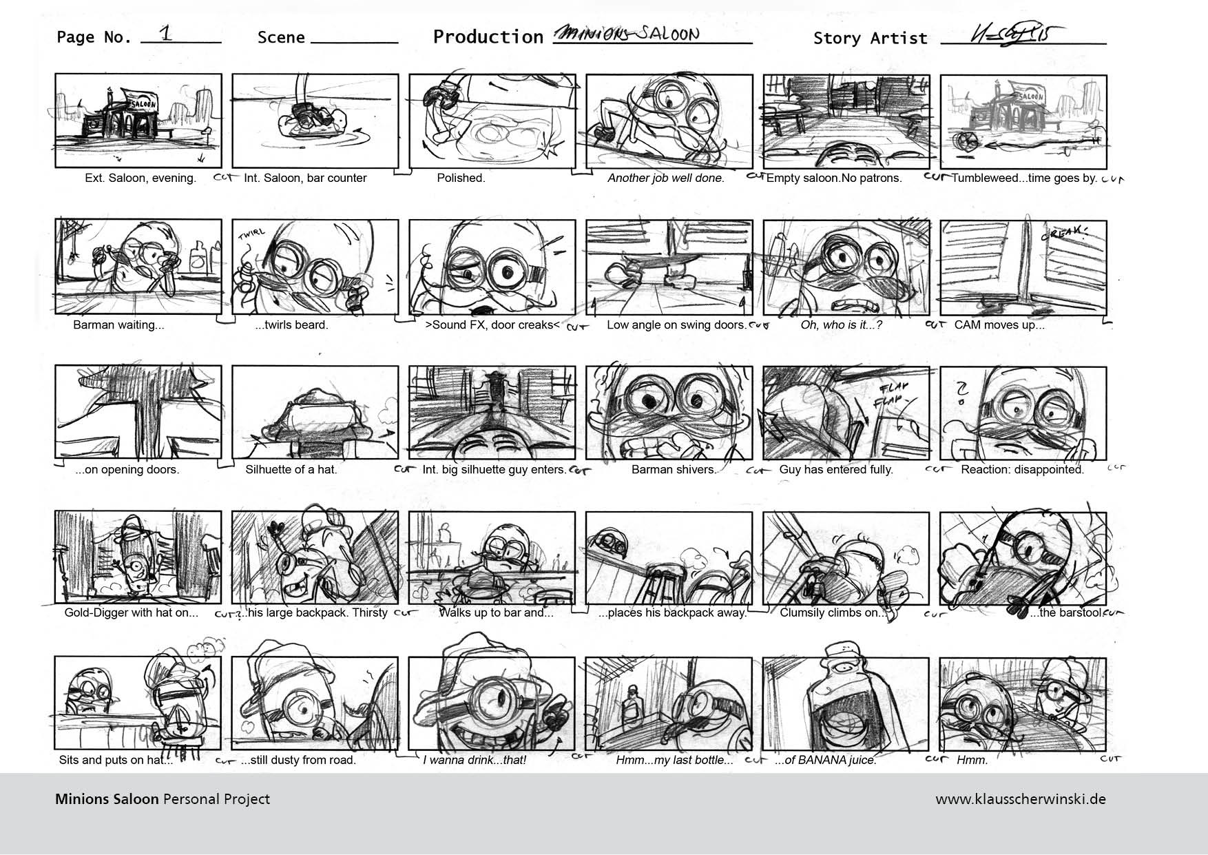 Klaus Scherwinski - Minions [Fan-art] storyboard thumbnails