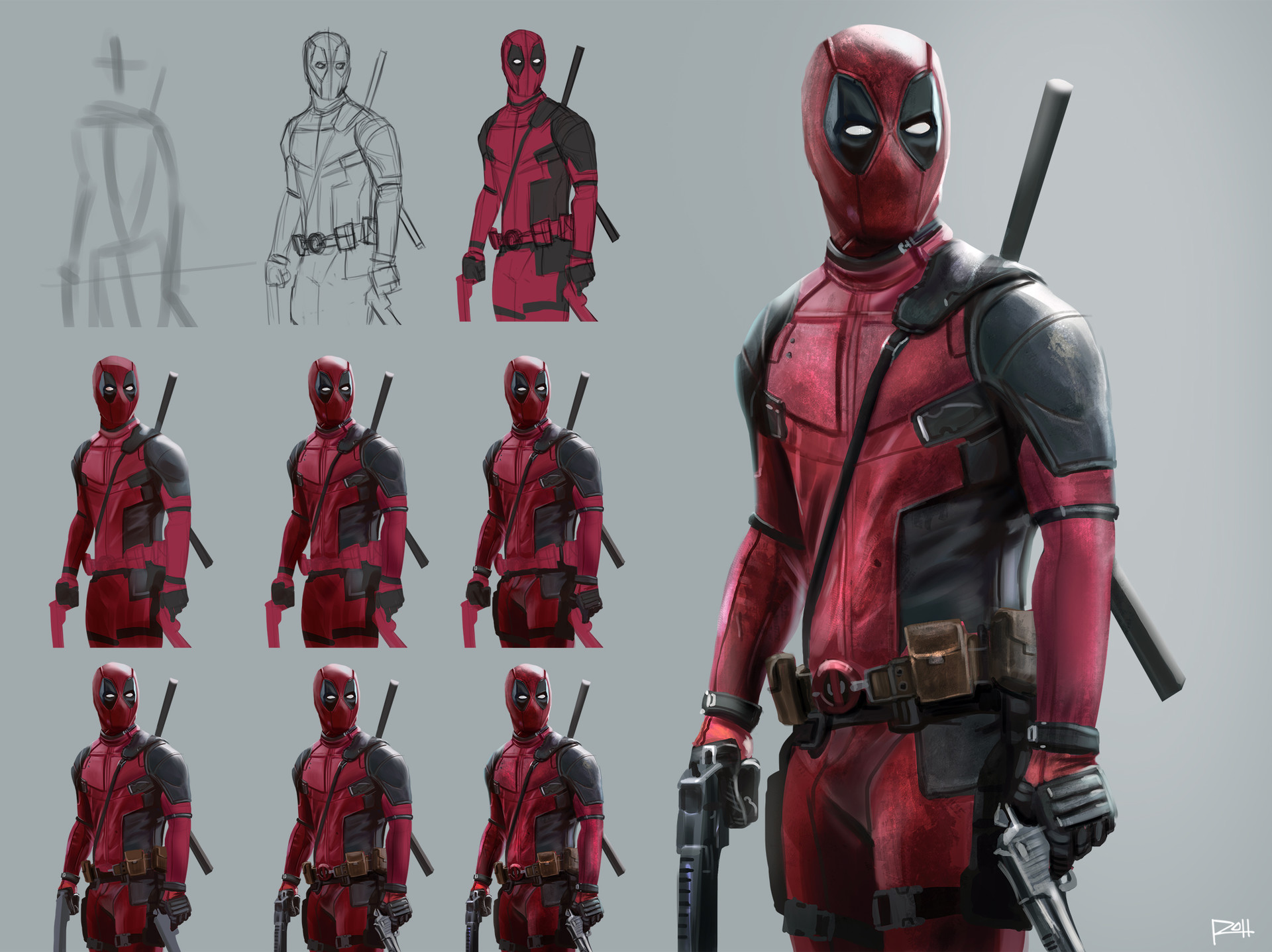 ArtStation - STUDY DEADPOOL STEPS