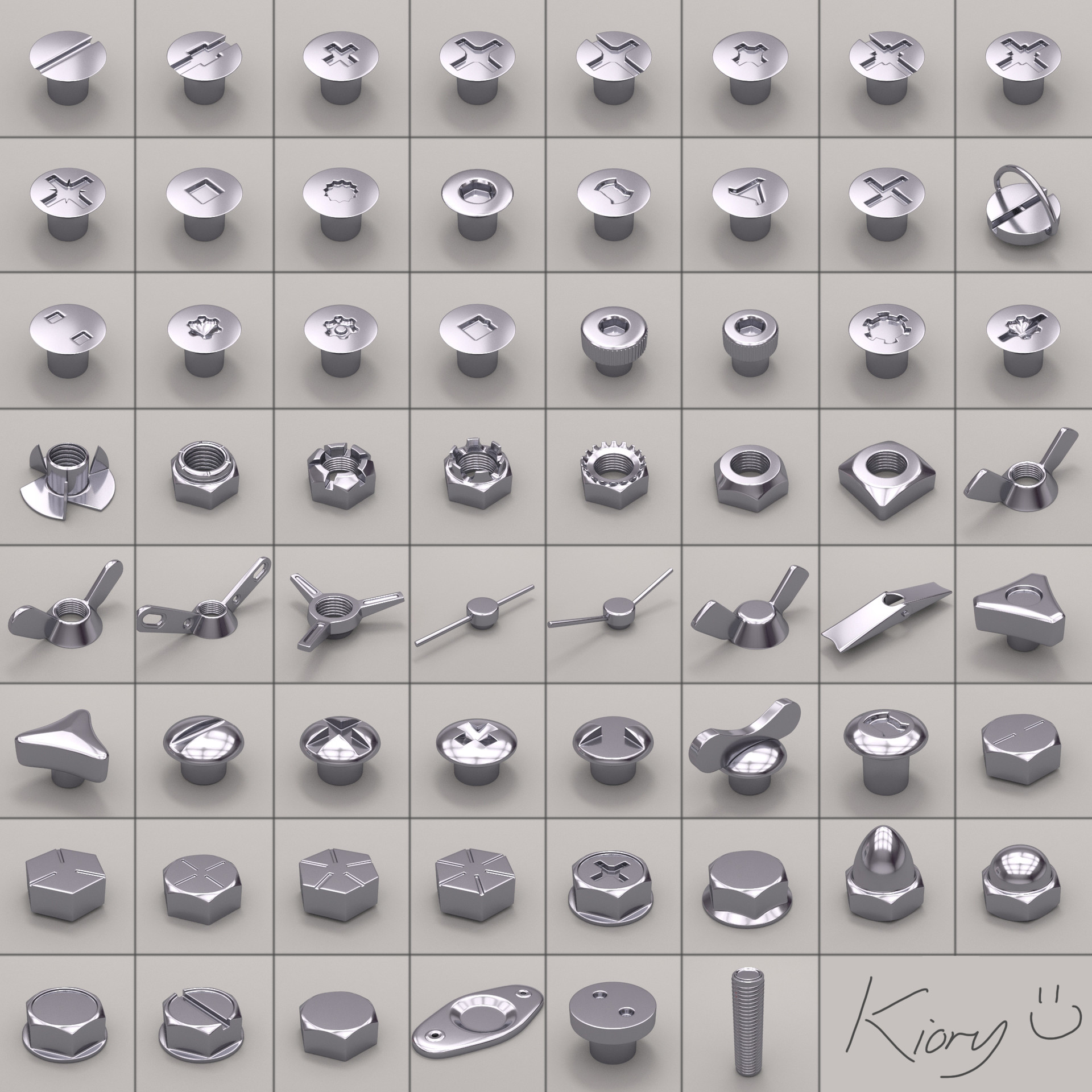 ArtStation - Free nuts n bolts kitbash