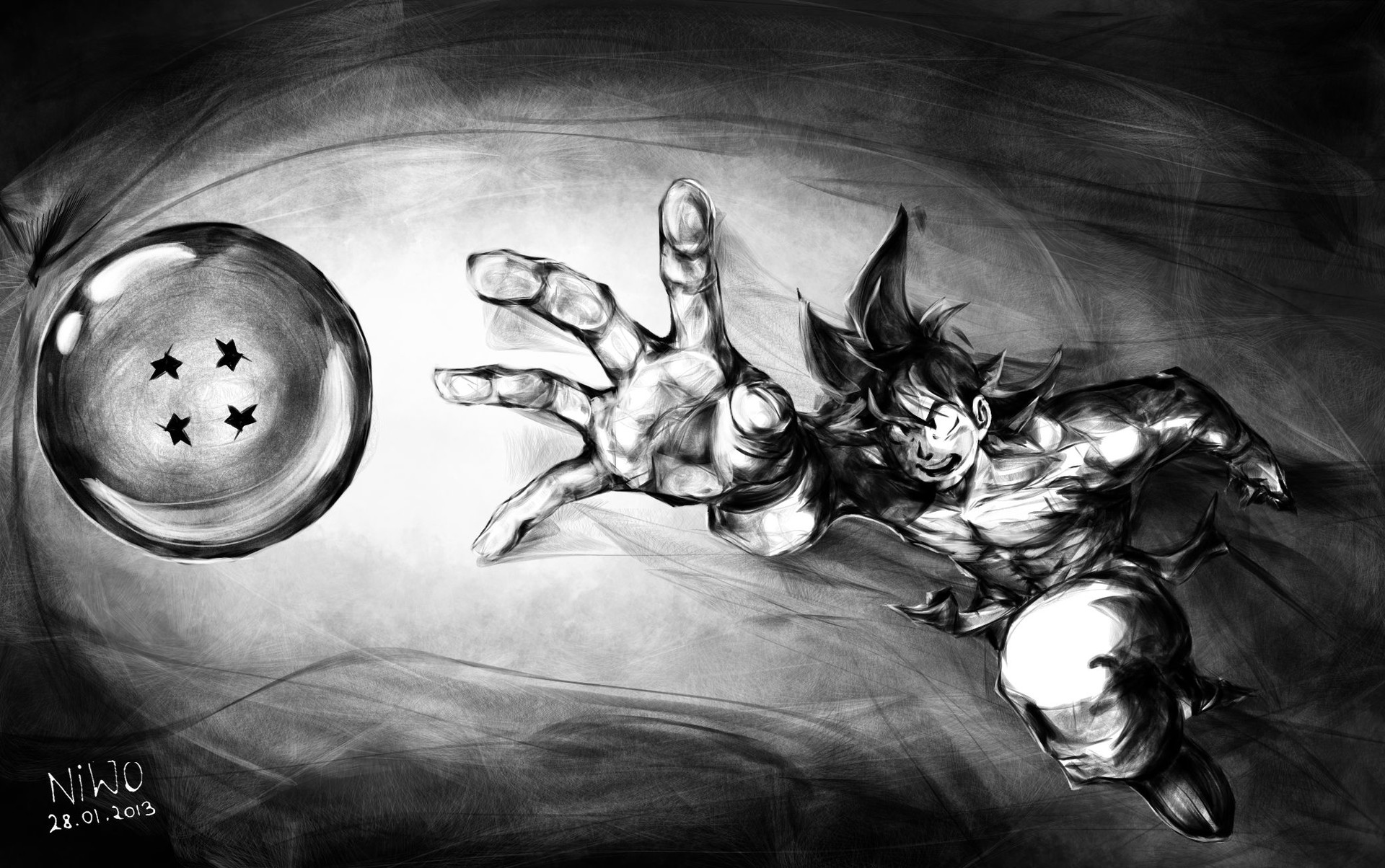 ArtStation - Dragonball | Goku is catching Gohan