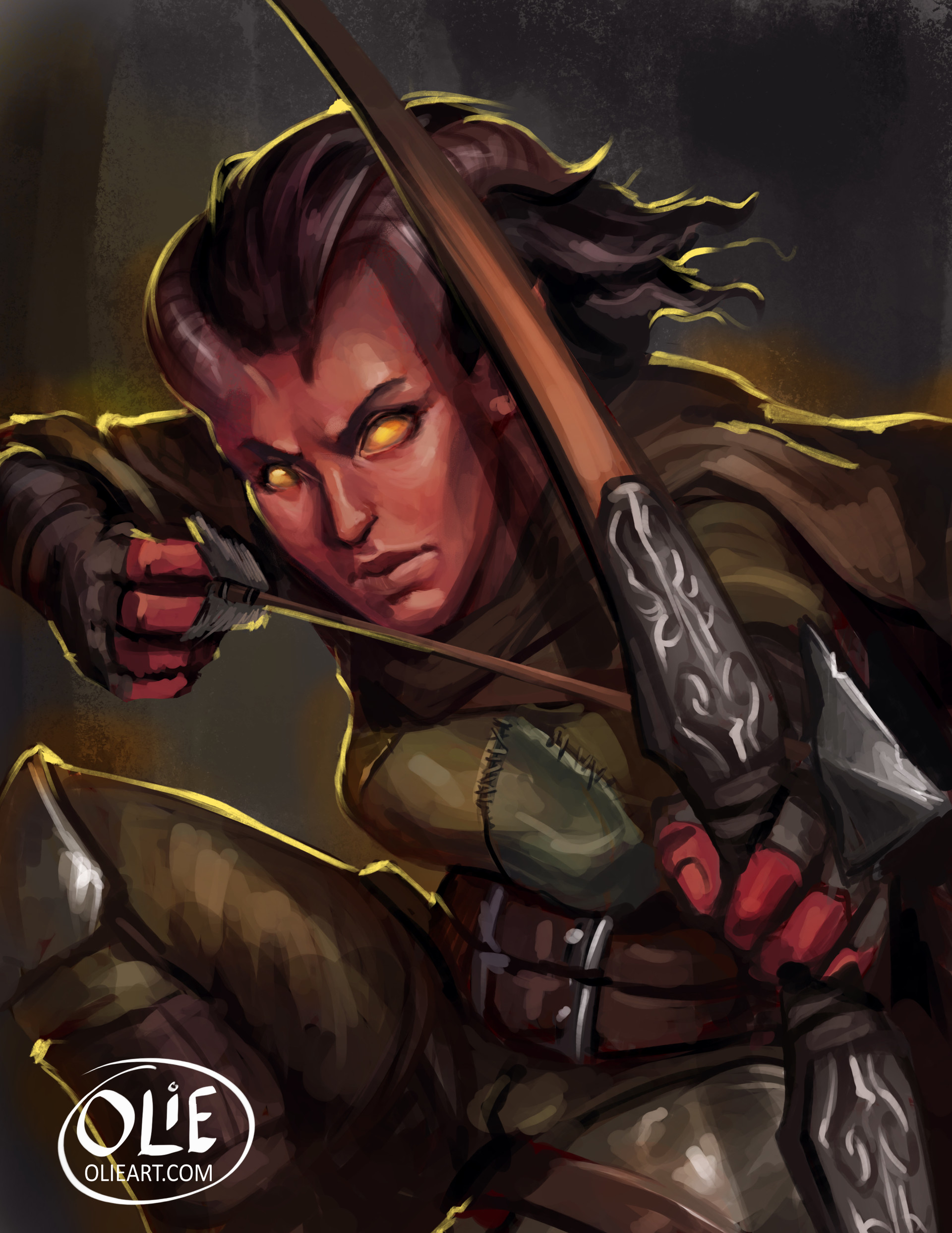 ArtStation - Commission: Tiefling Ranger