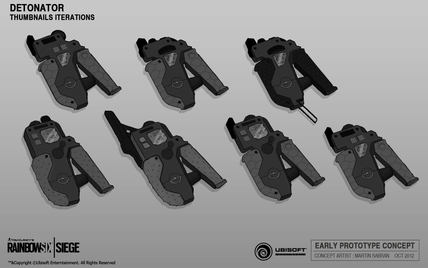 Martin Sabran - Rainbow 6 Siege Early concept devellopment C4 and Detonator