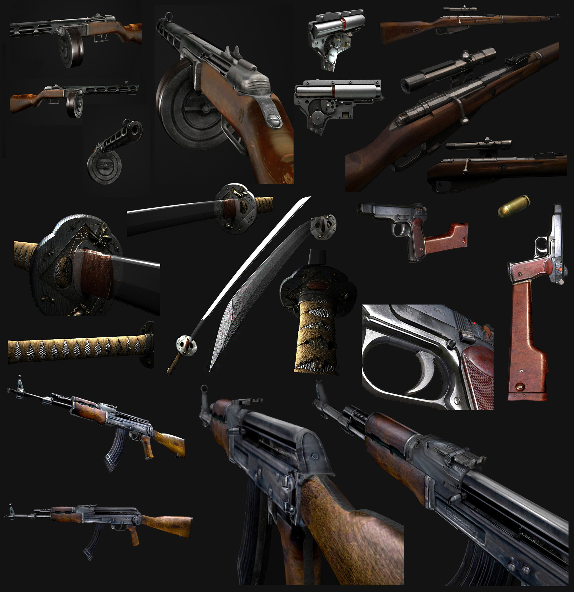 ArtStation - Some Weapon Models