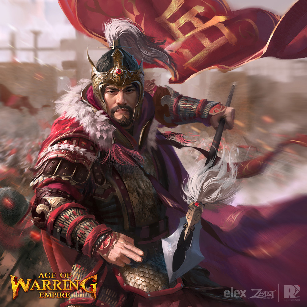 Red Pencil Art - AOE cards- Yue Fei