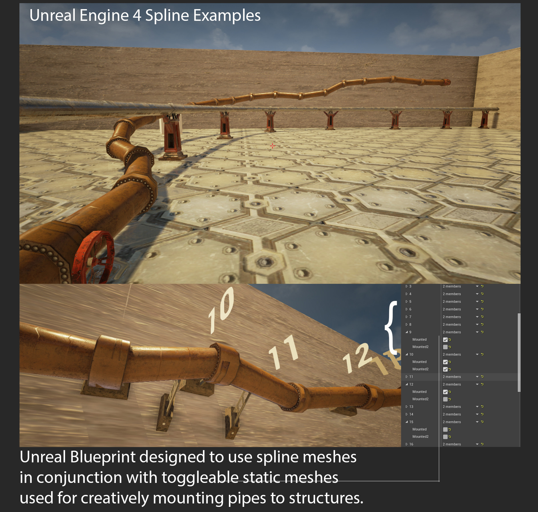 ArtStation - Unreal Engine 4: Pipe and Rail Splines