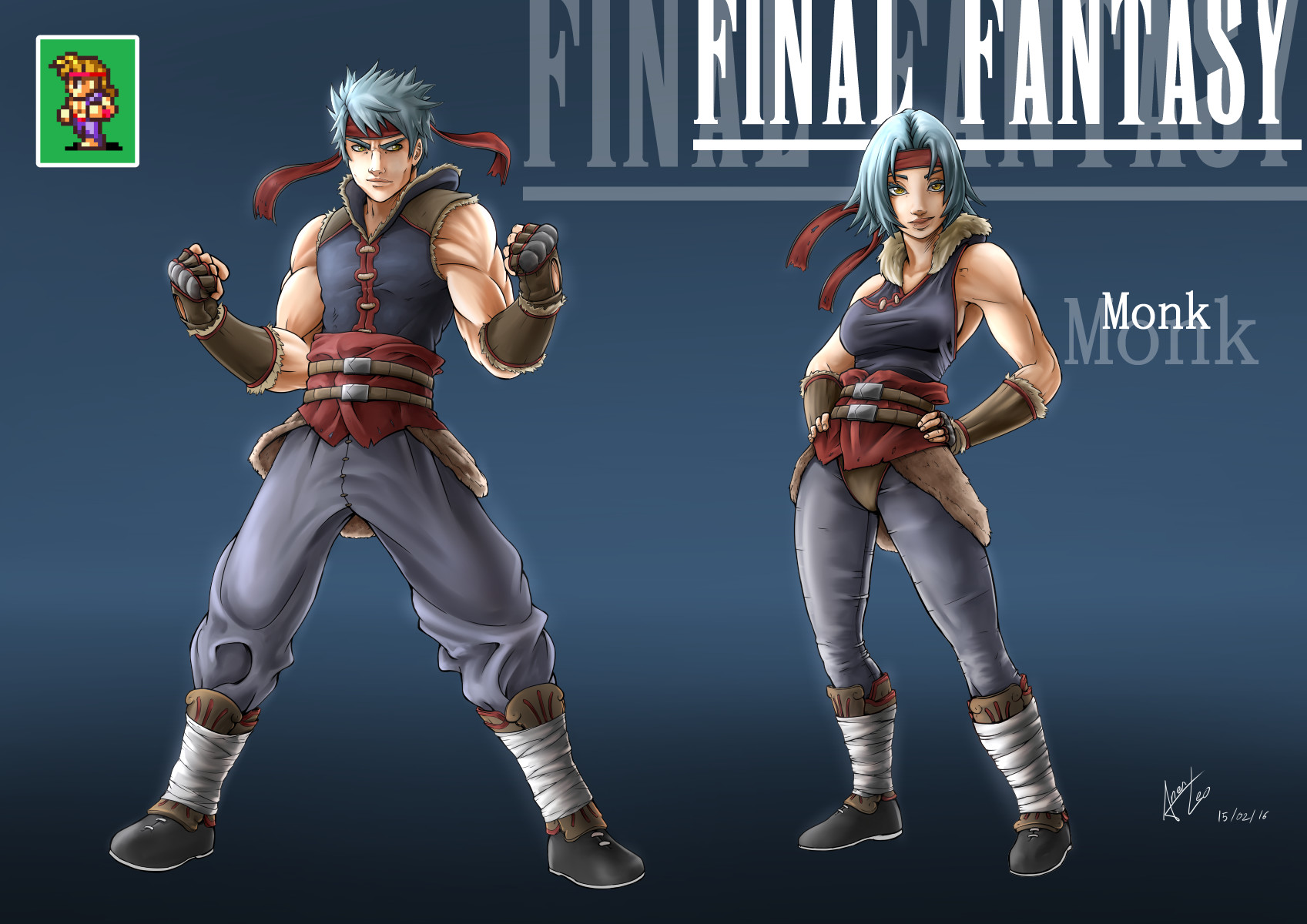 ArtStation - Final Fantasy Initial Jobs Fan-art (Monk)