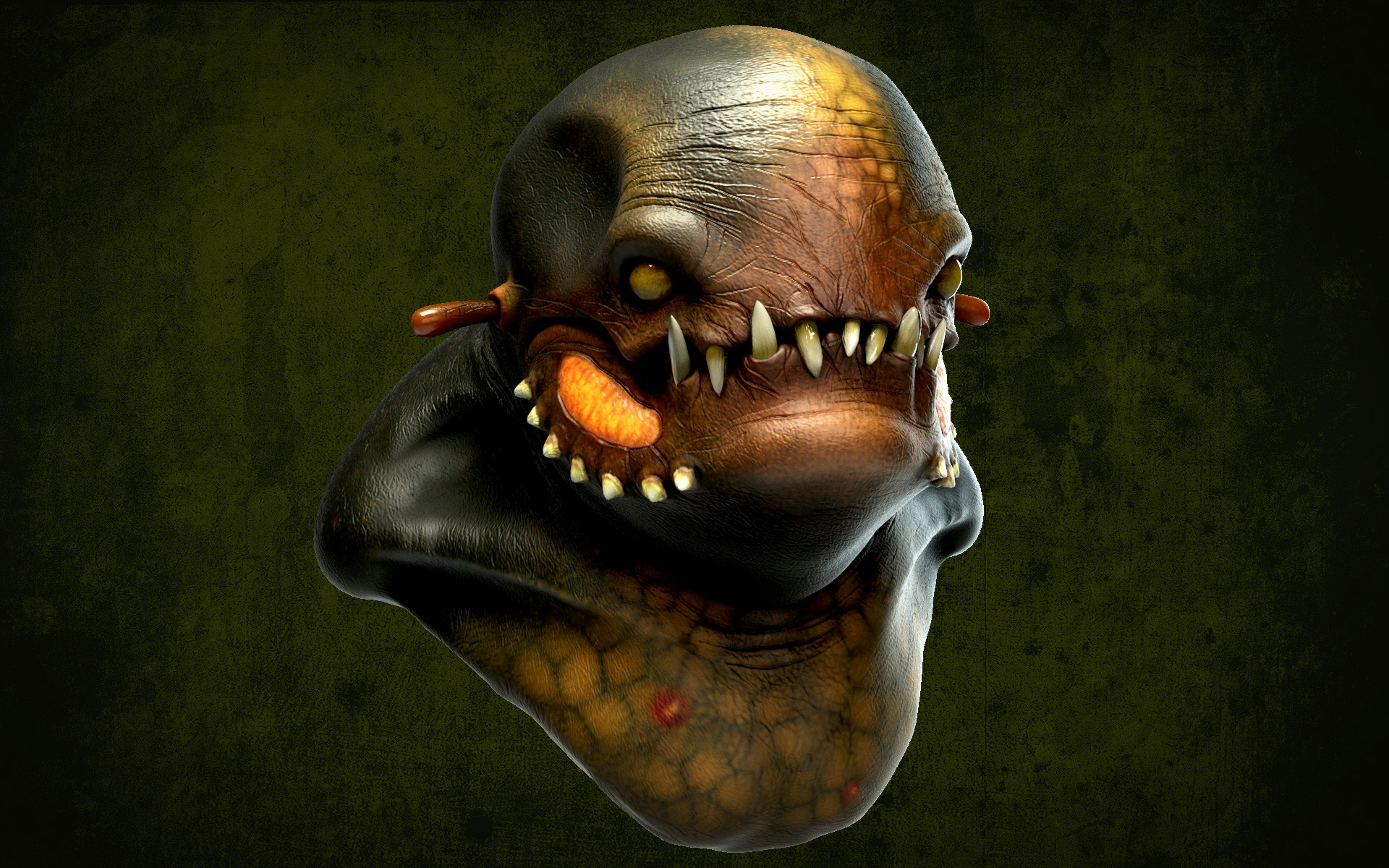 ArtStation - Amphibian monster bust