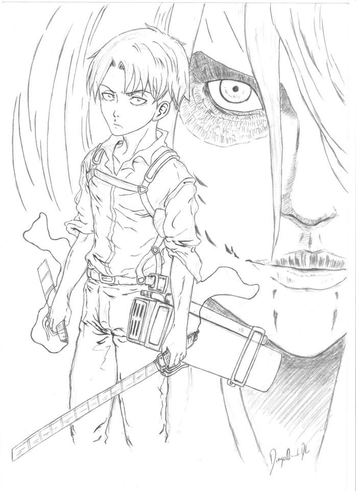 attack on titan levi coloring page