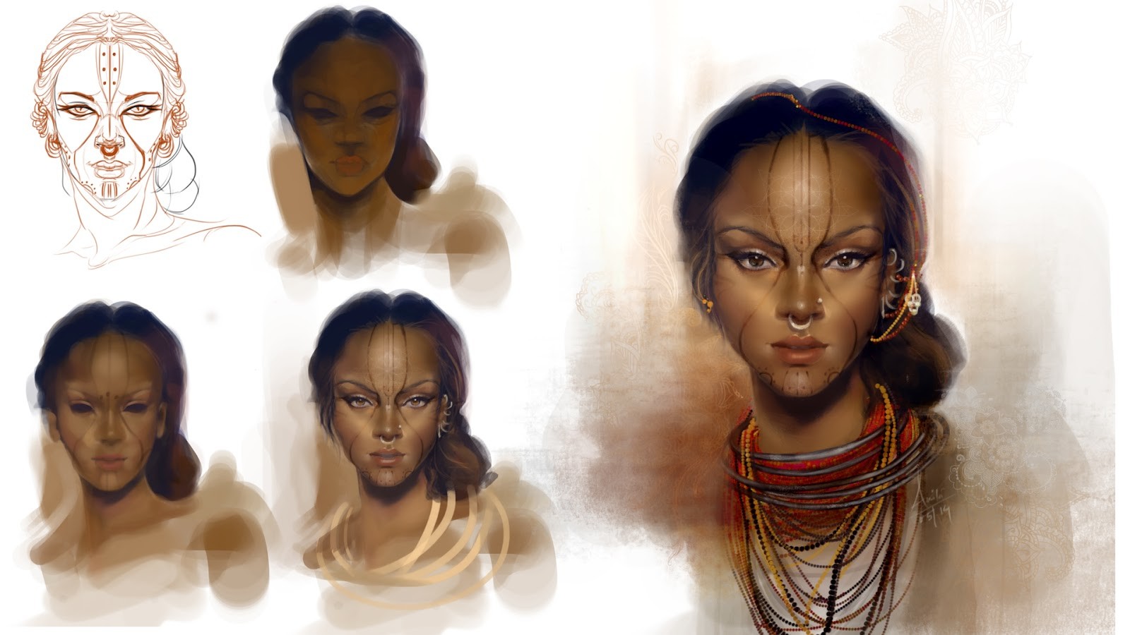 ArtStation - personal work# tribal women# princess