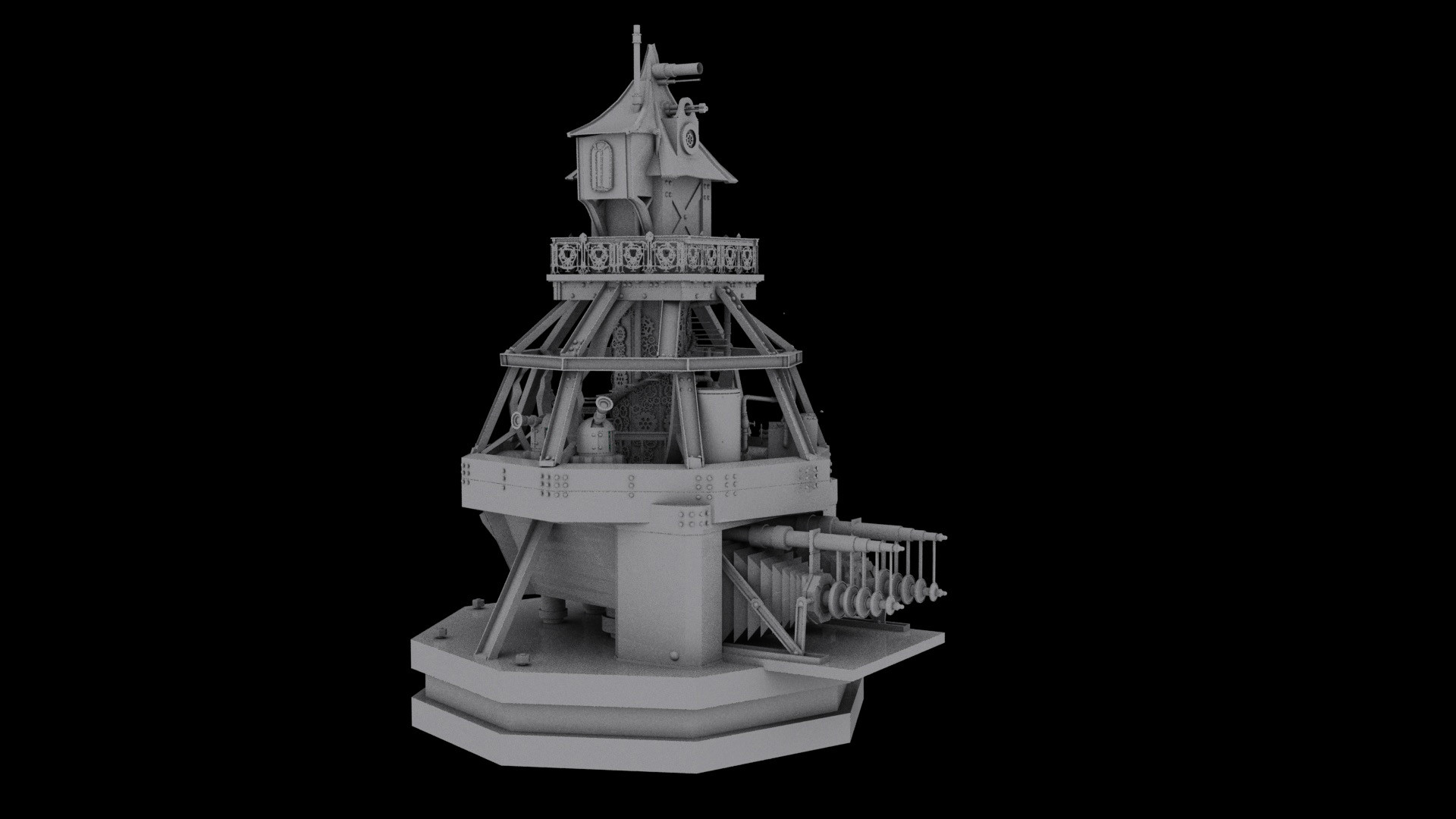 ArtStation - Steampunk defense tower