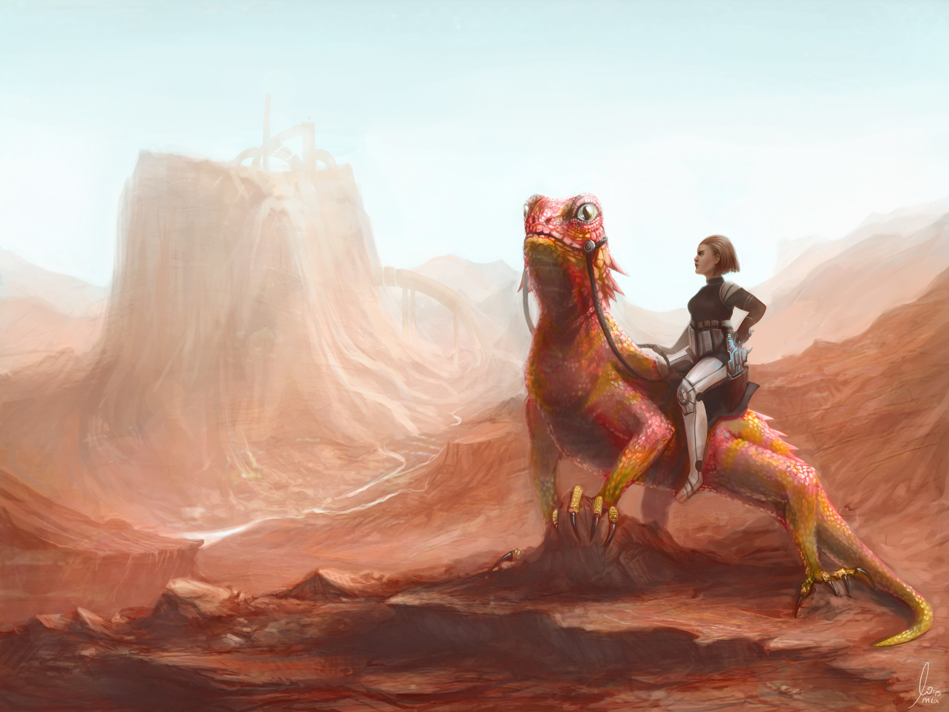 ArtStation - Lizard Rider in the Valley