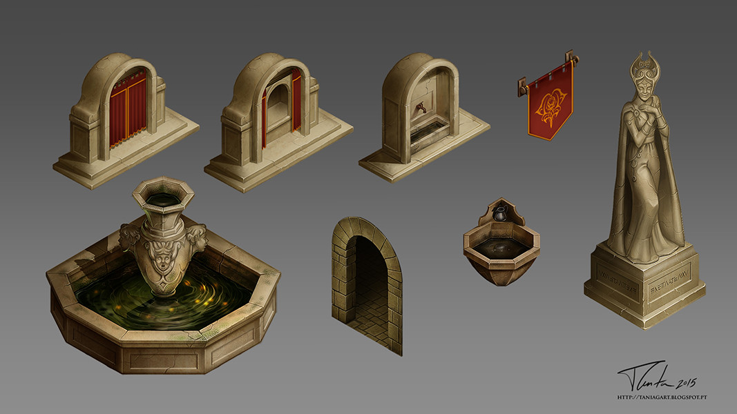 ArtStation - Temple Props - Monsters' Den: Godfall