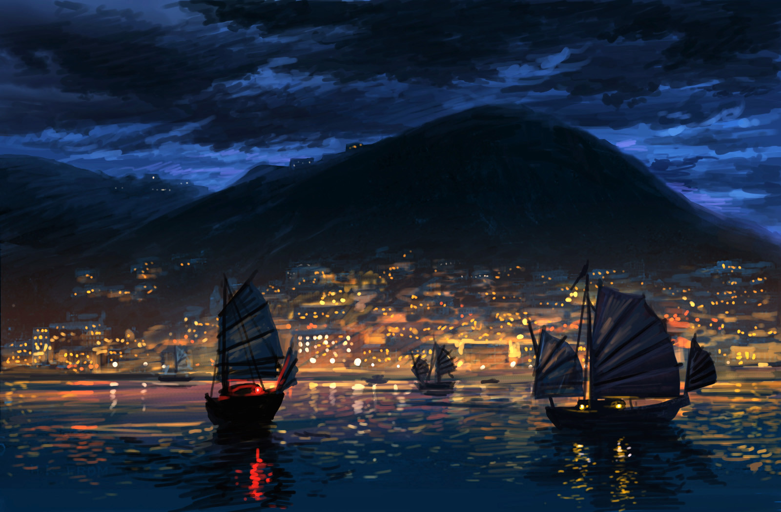 ArtStation - Hong Kong harbor sketch for "Lost Horizon game" by ...