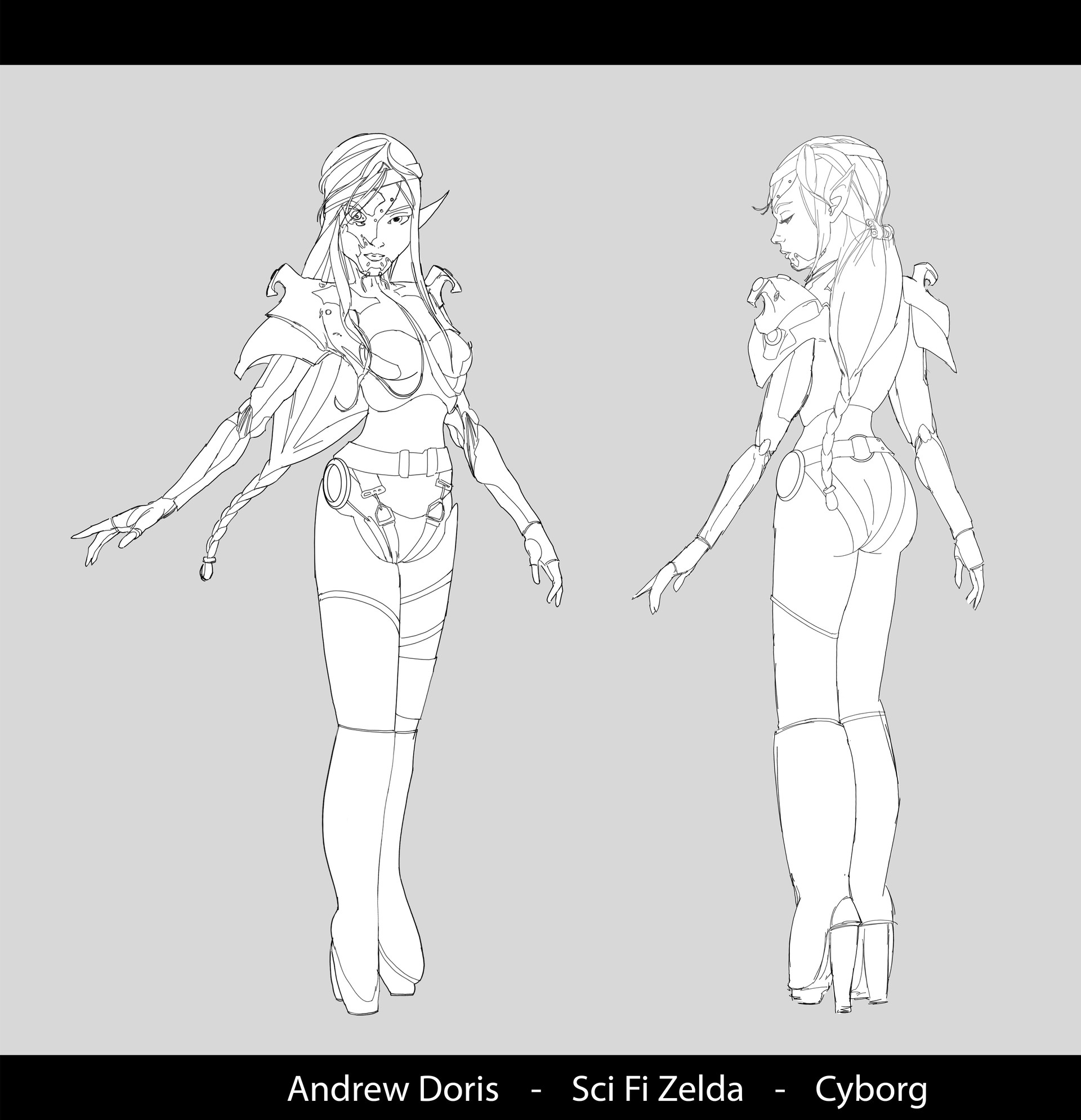 ArtStation - Zelda Cyborg ortho