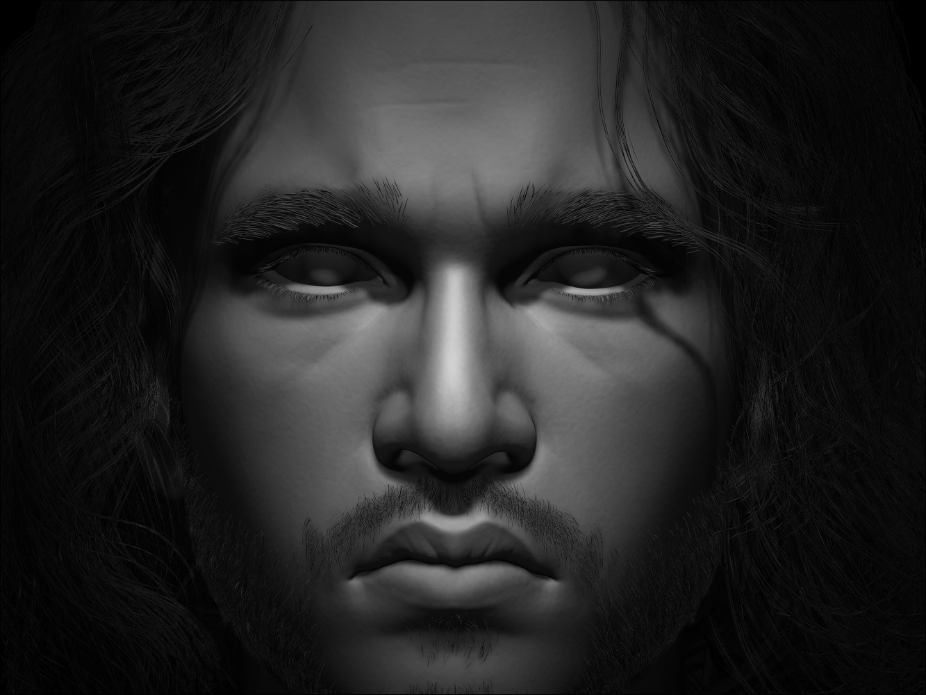 ArtStation - jon snow hair test