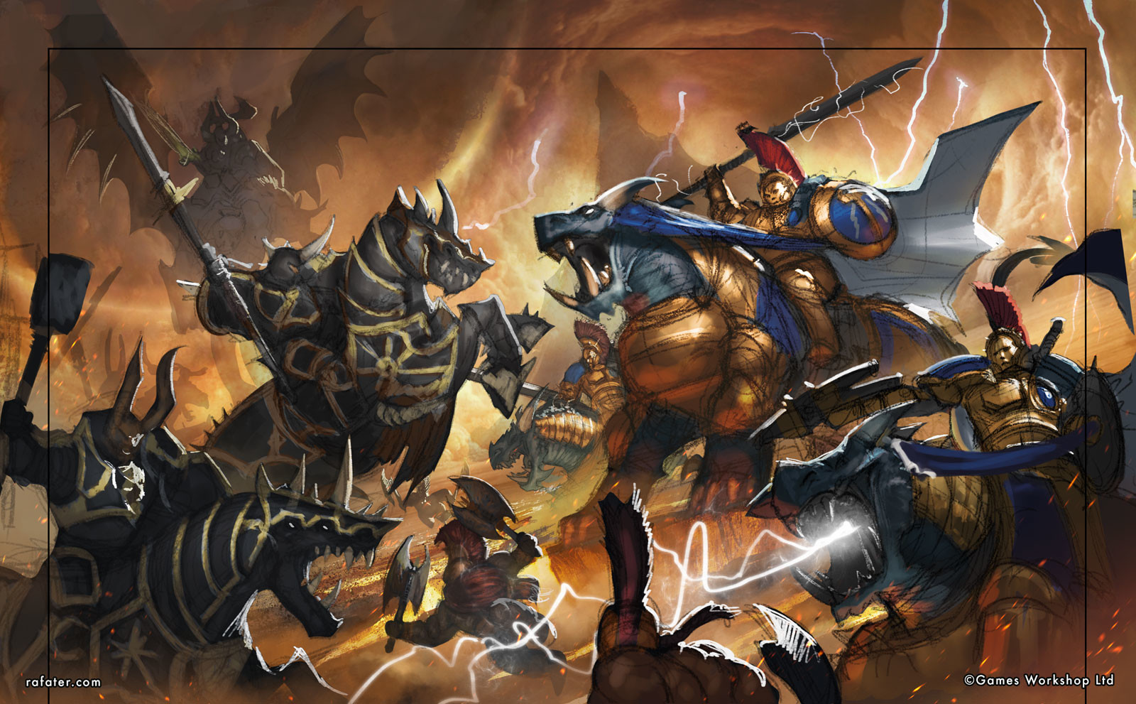 Rafater - Warhammer - Age of Sigmar - Dracothion guard vs Varanguard