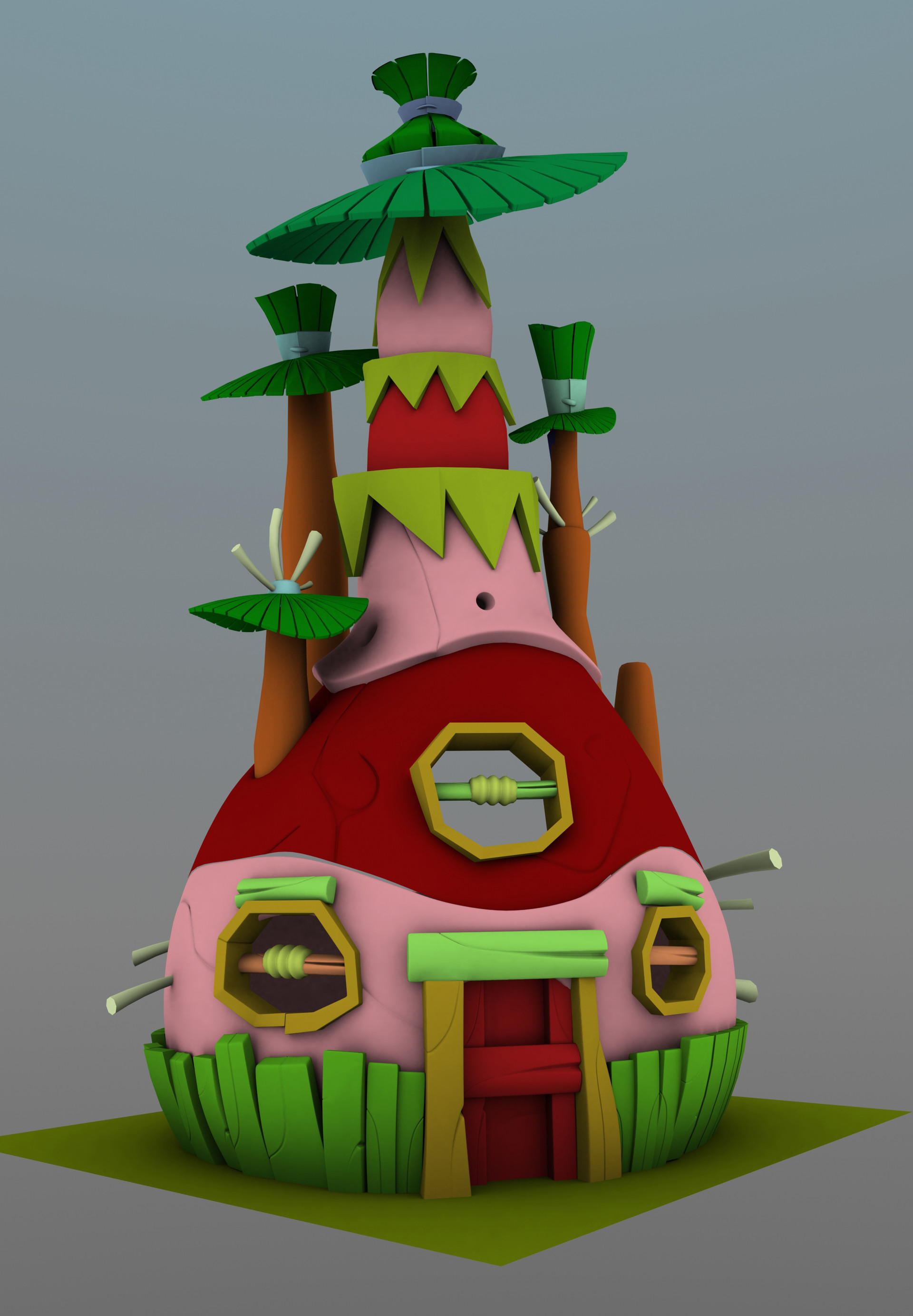 ArtStation - 3d cartoon house made in 3ds max
