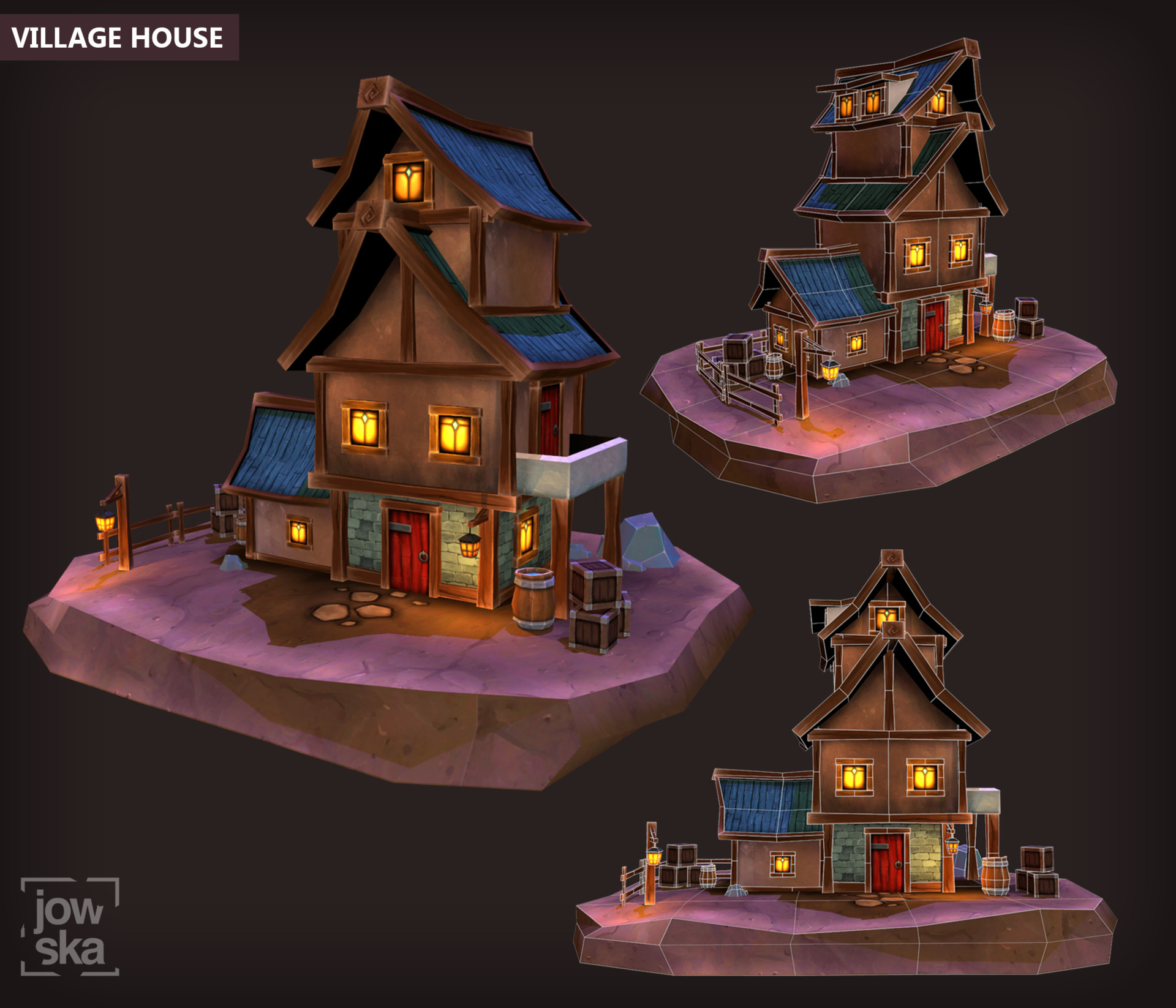 ArtStation - Hand Painted Village house
