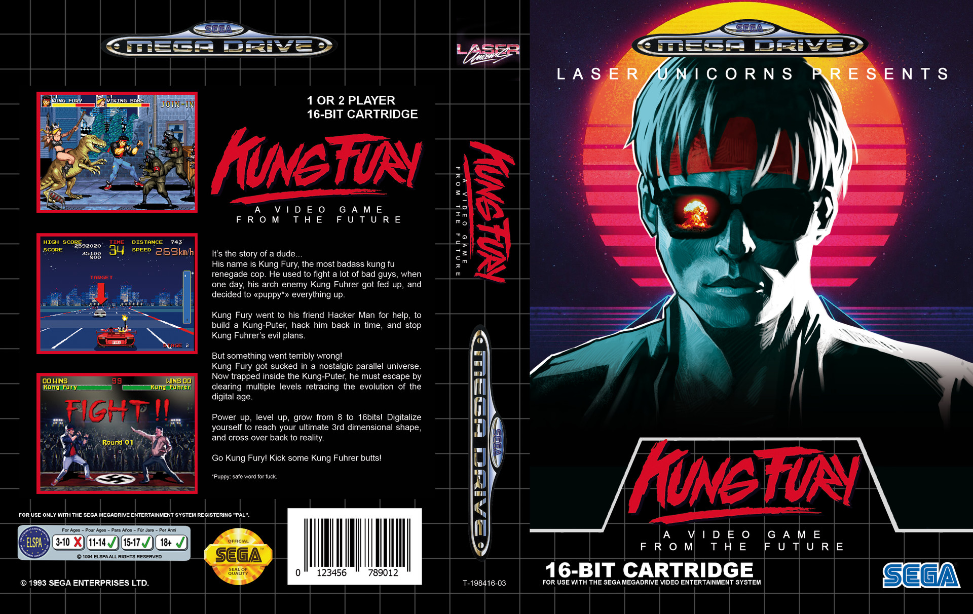 ArtStation - Kung Fury - Fake Megadrive Cover-