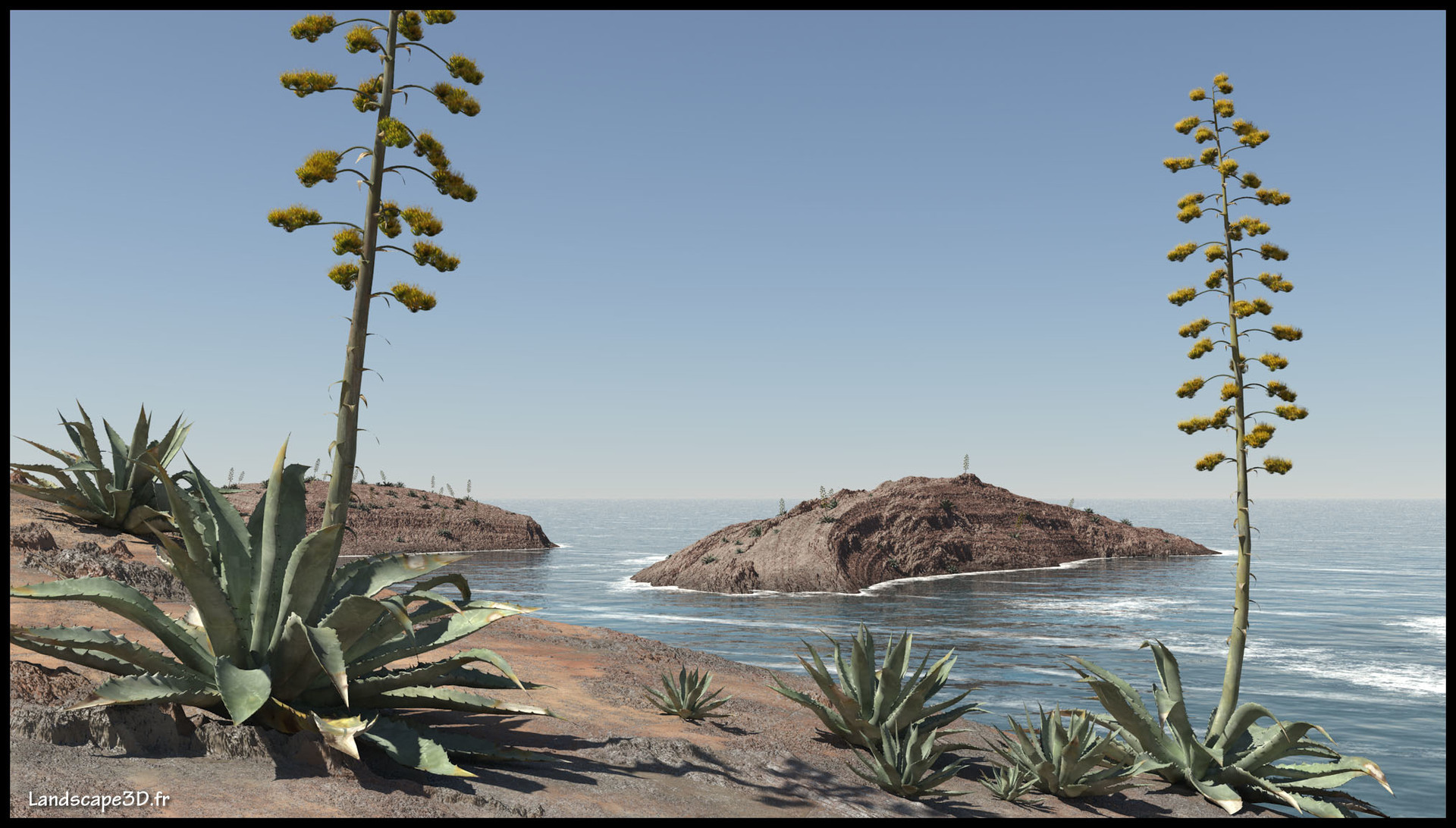 ArtStation - Dry greek islands with Agave americana