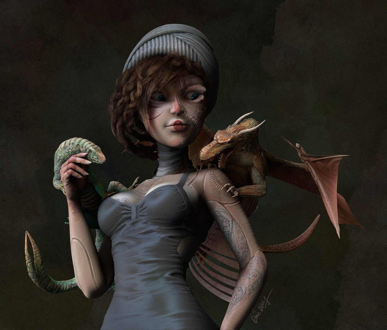 ArtStation - Lady and Dragons