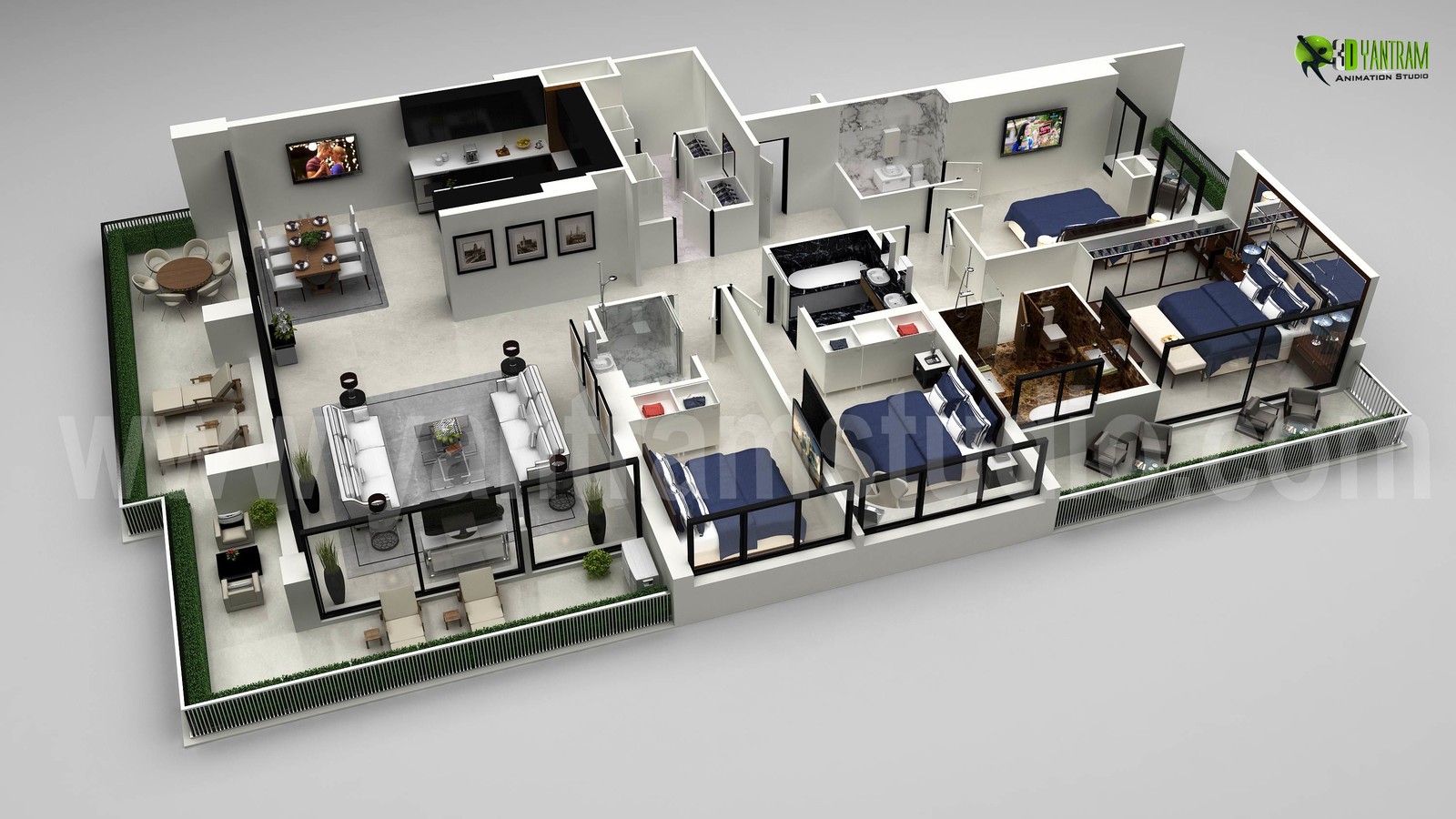 Yantram Architectural Design Studio - Beautiful Residential 3D Floor ...