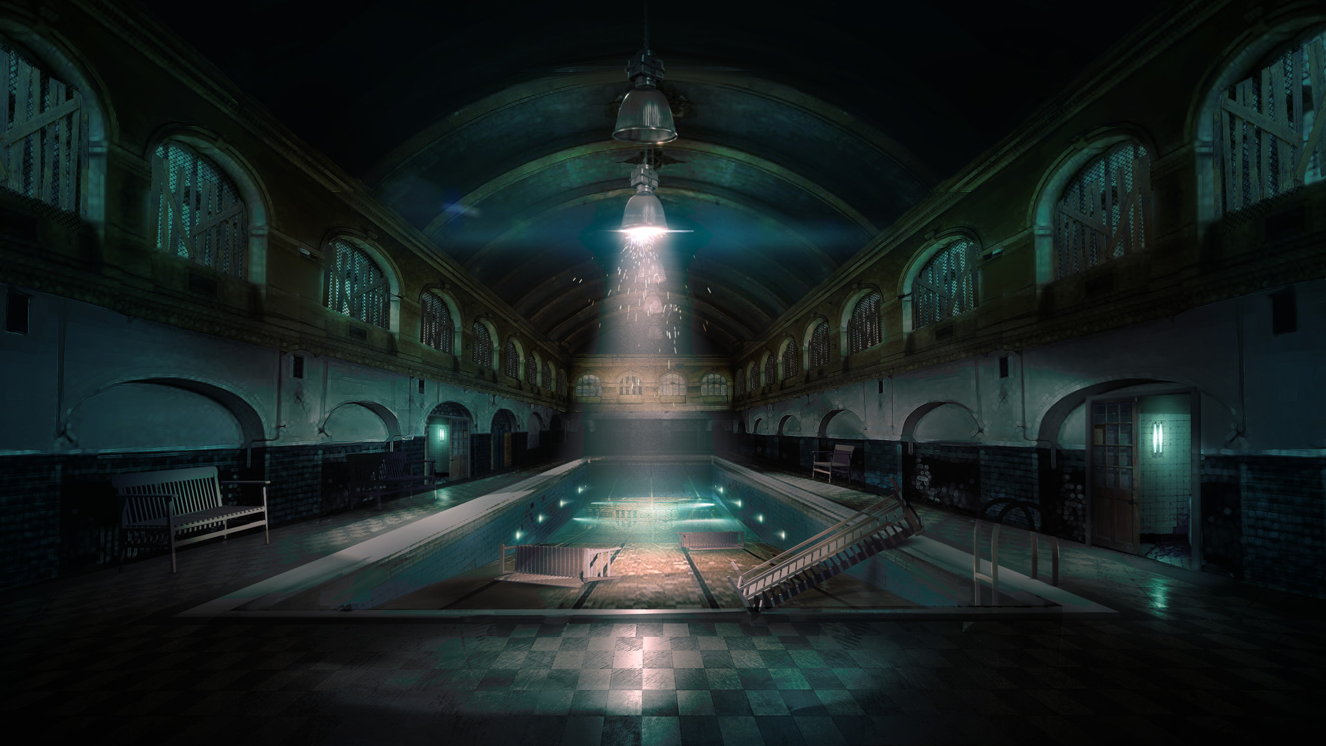 'Abandoned Asylum Swimming Pool' by Michael Kelly : r/ImaginaryAsylums