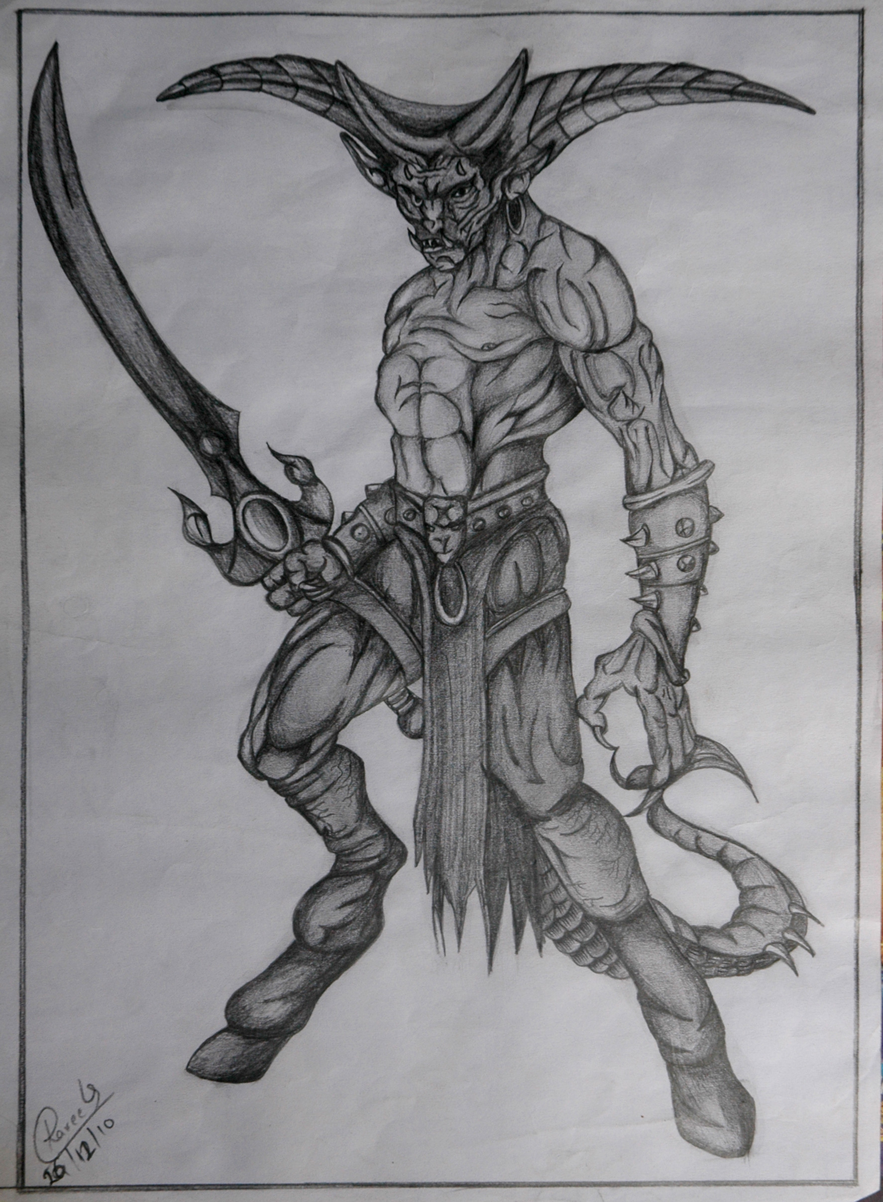 how to draw the demon king