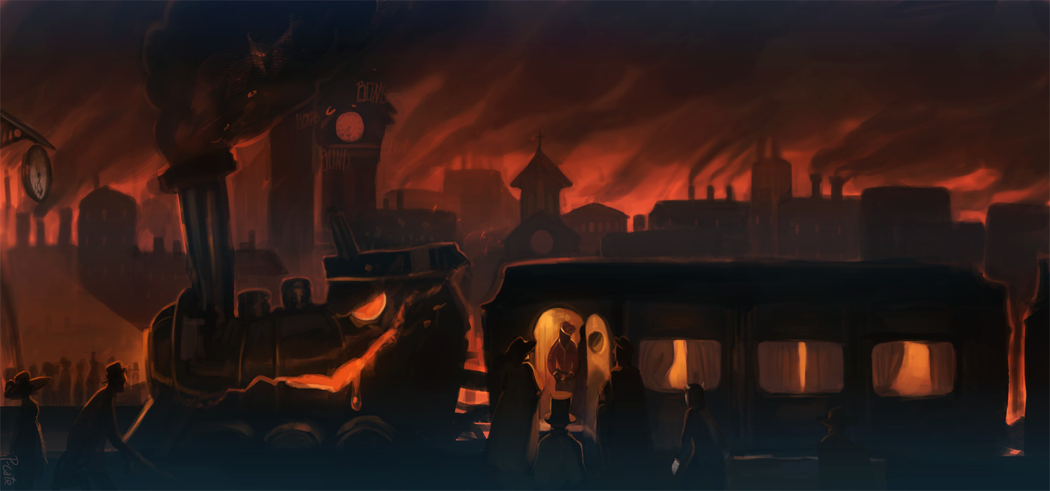 ArtStation - The evening train