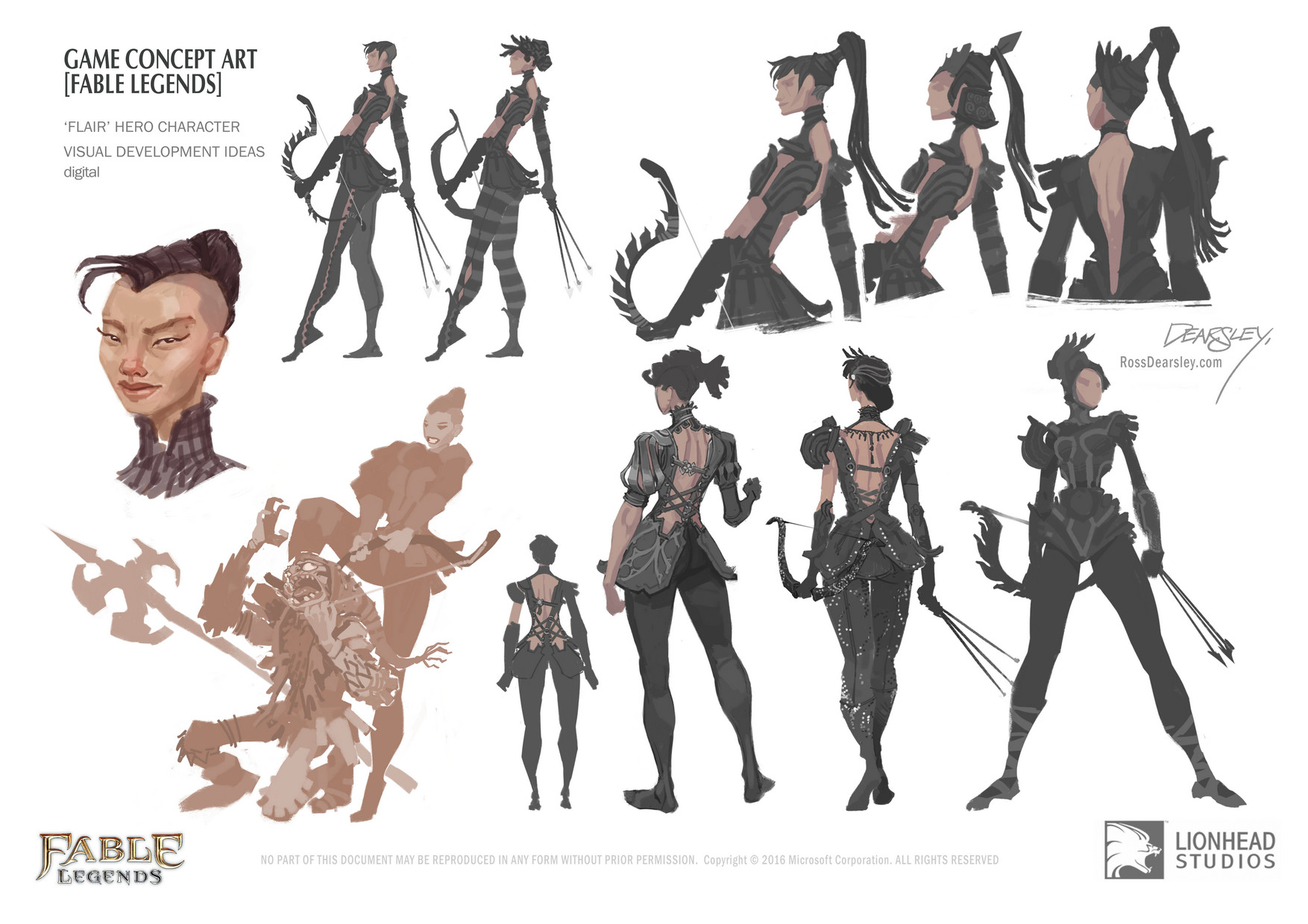 Ross Dearsley - Fable Legends - Flair Hero Character initial ideas