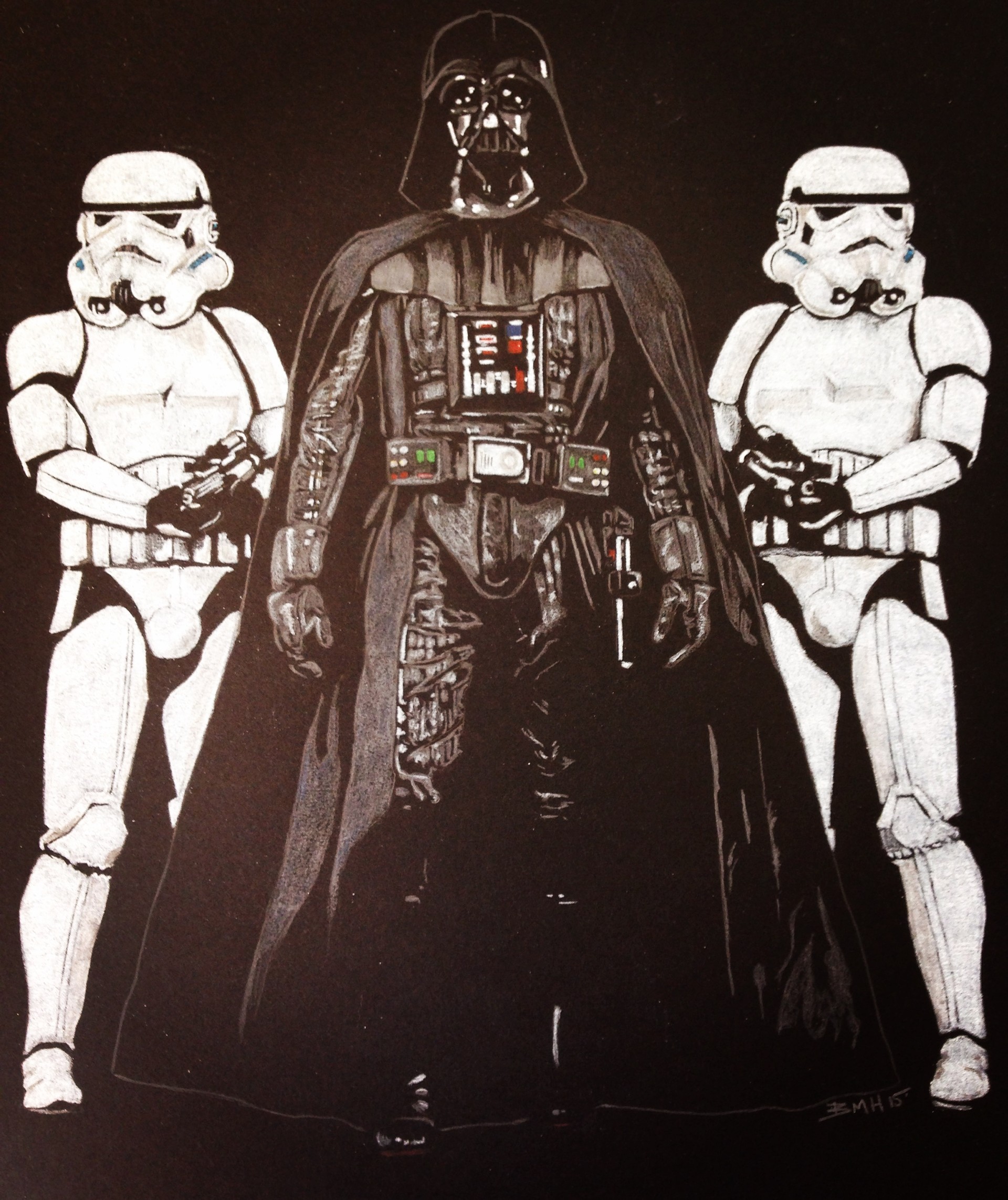 how to draw darth vader stormtrooper