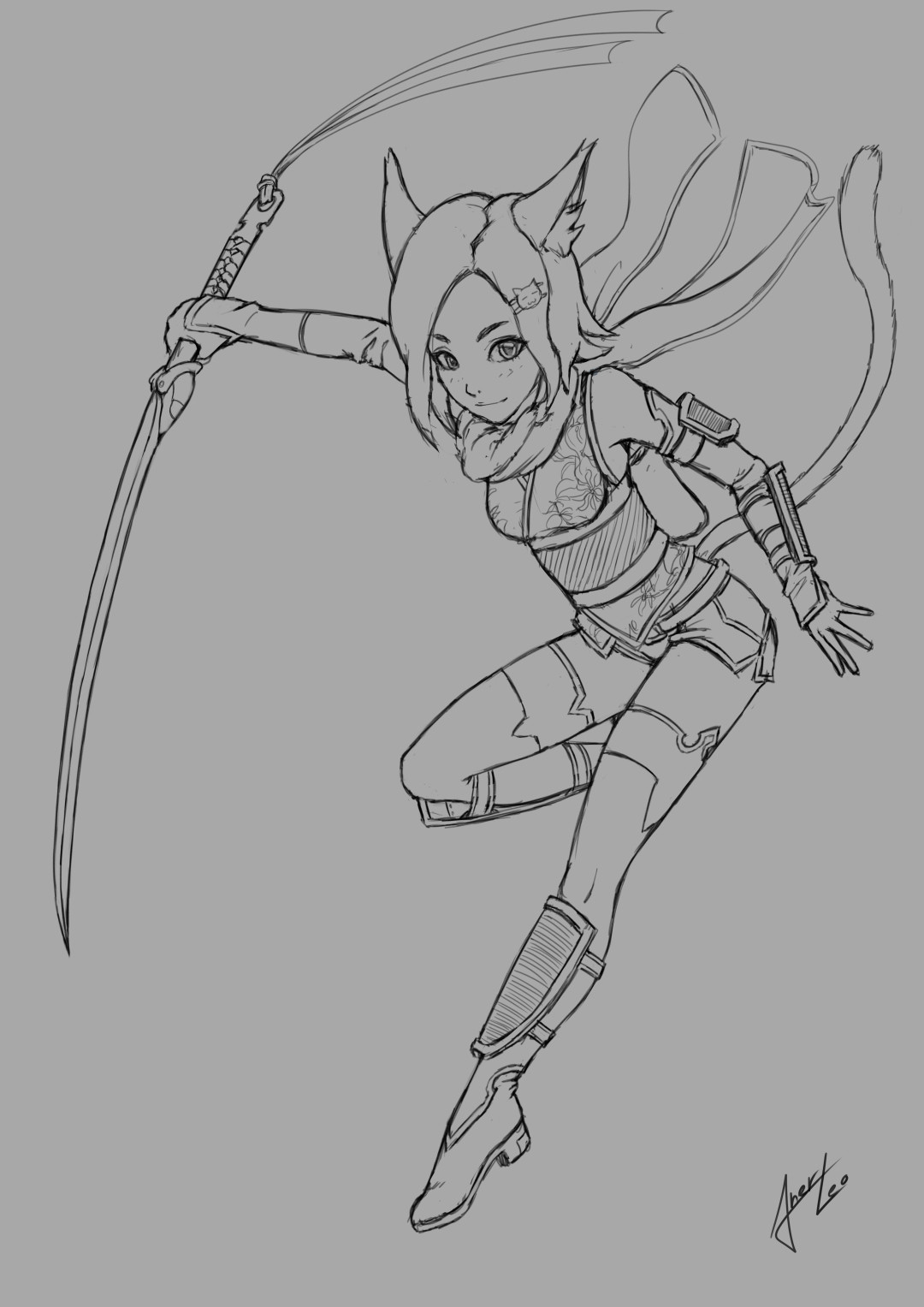 anime ninja girl coloring pages