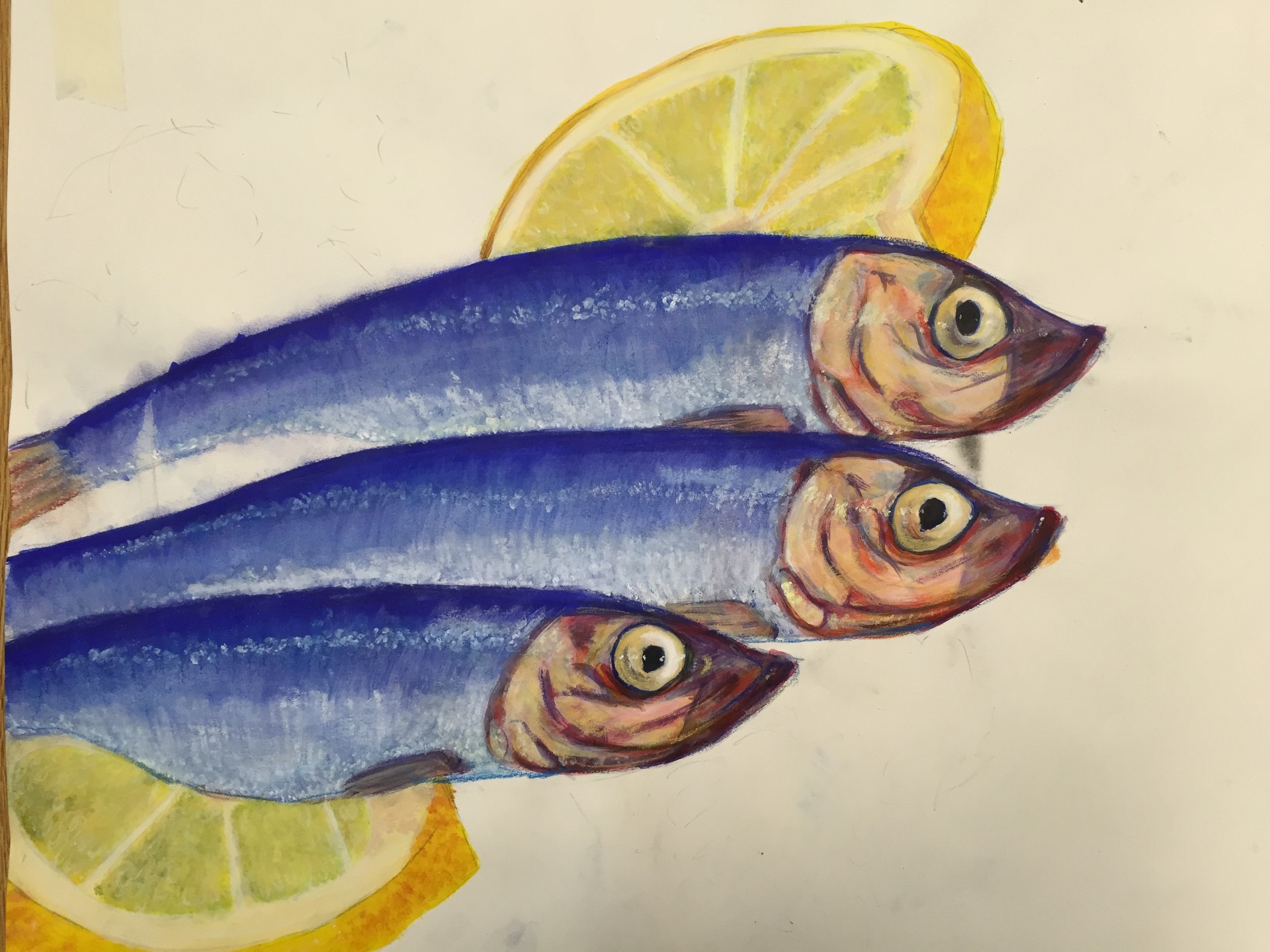 Luce - Acrylic Still Life Study - Fish - Colour Theory.