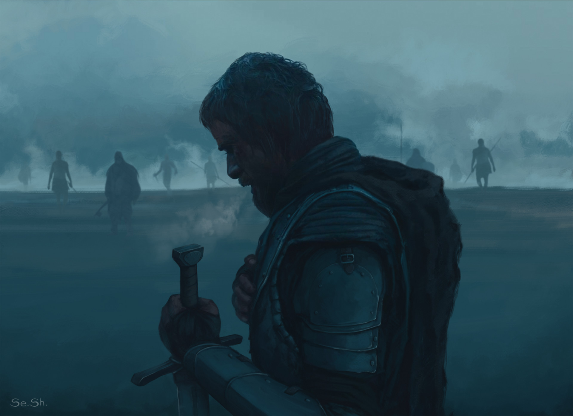 ArtStation - Fan-art: Night Watch. Prayer before the last battle. GOT